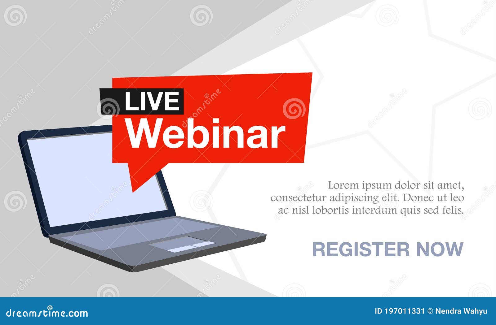 Vector Illustration of a Webinar with a Laptop. Stock Vector ...