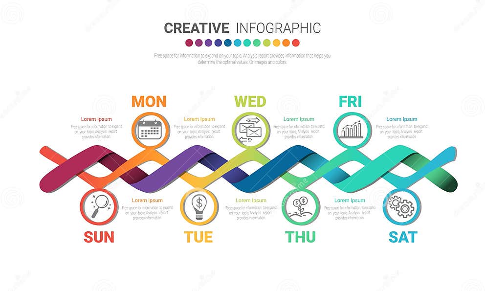 Timeline Business for 7 Day, Week, Timeline Infographics Design. Stock ...