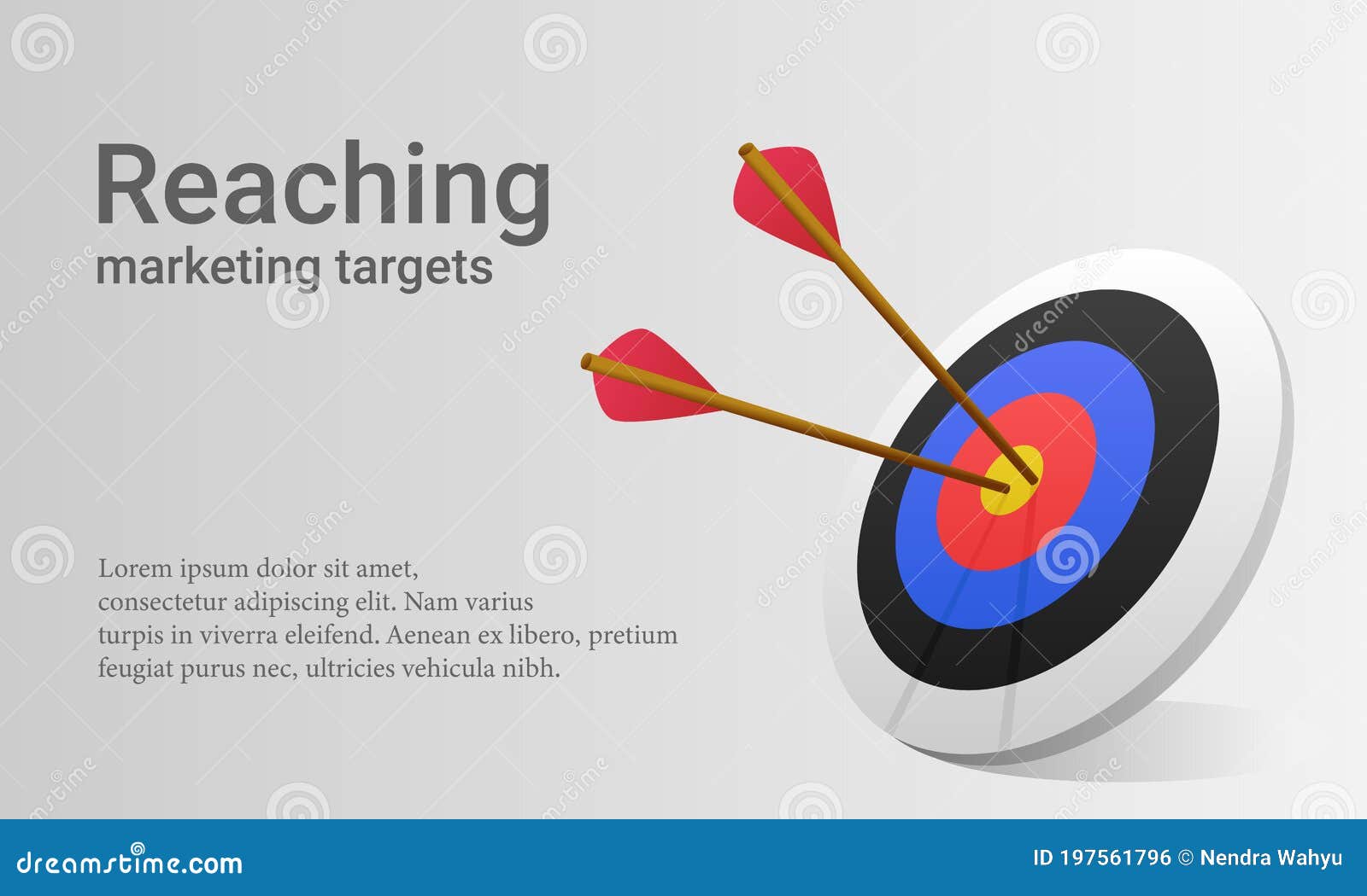 Vector Illustration of Arrow Right in the Middle of Target. Stock ...