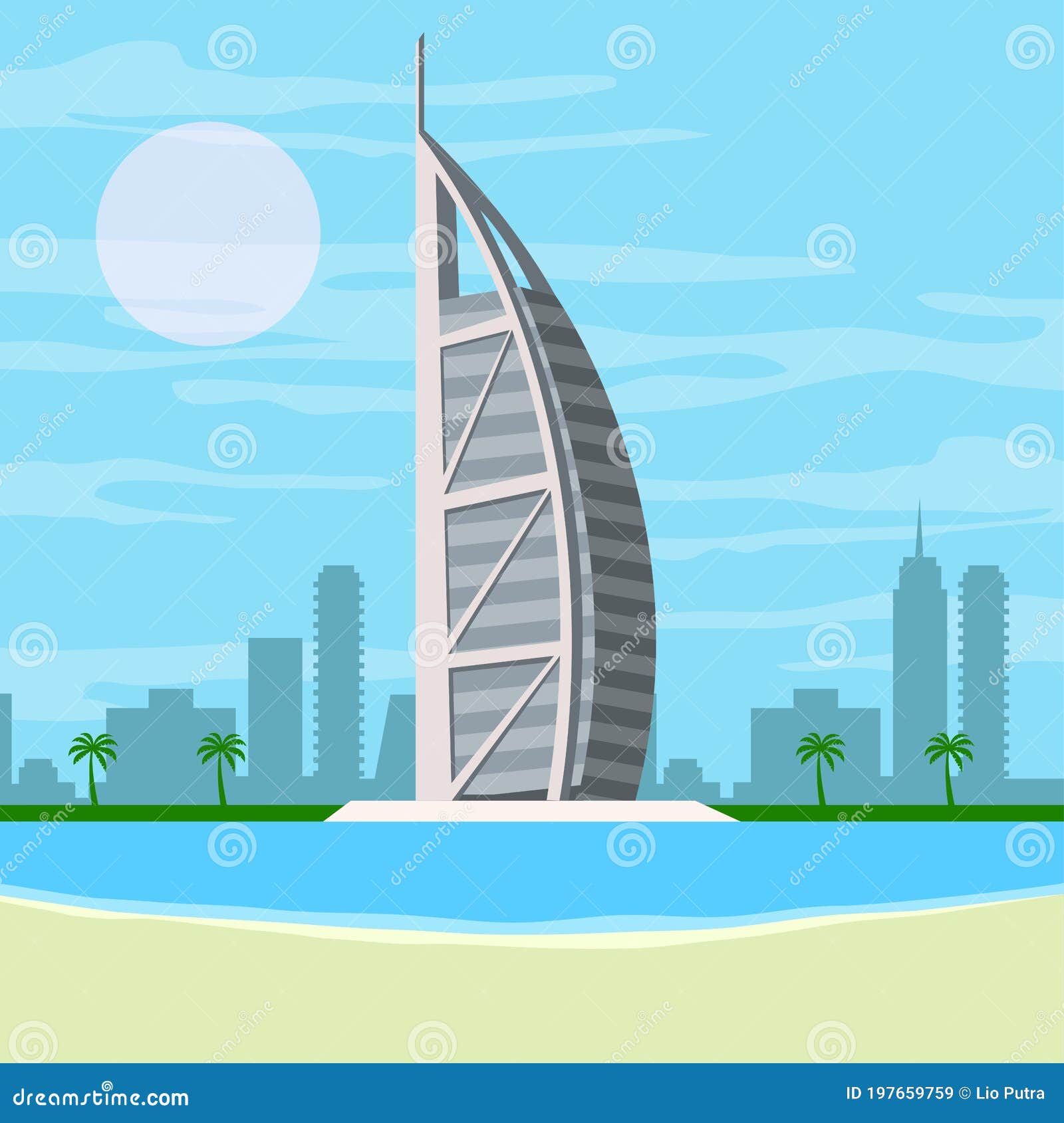 Burj Al Arab Icon Vector From World Landmarks Collection. Thin Line ...