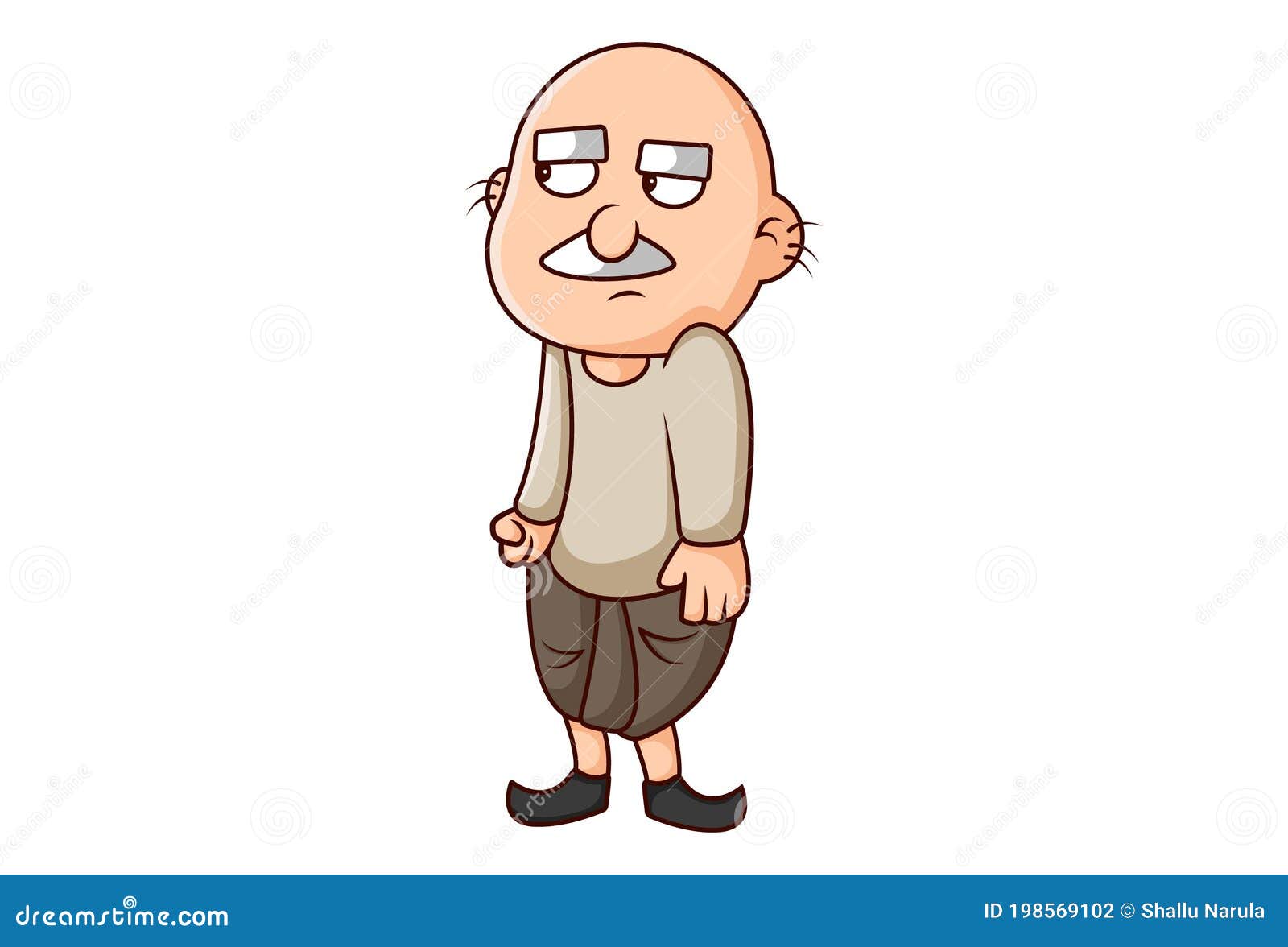 Cartoon Illustration of Old Man Stock Vector - Illustration of drawing ...