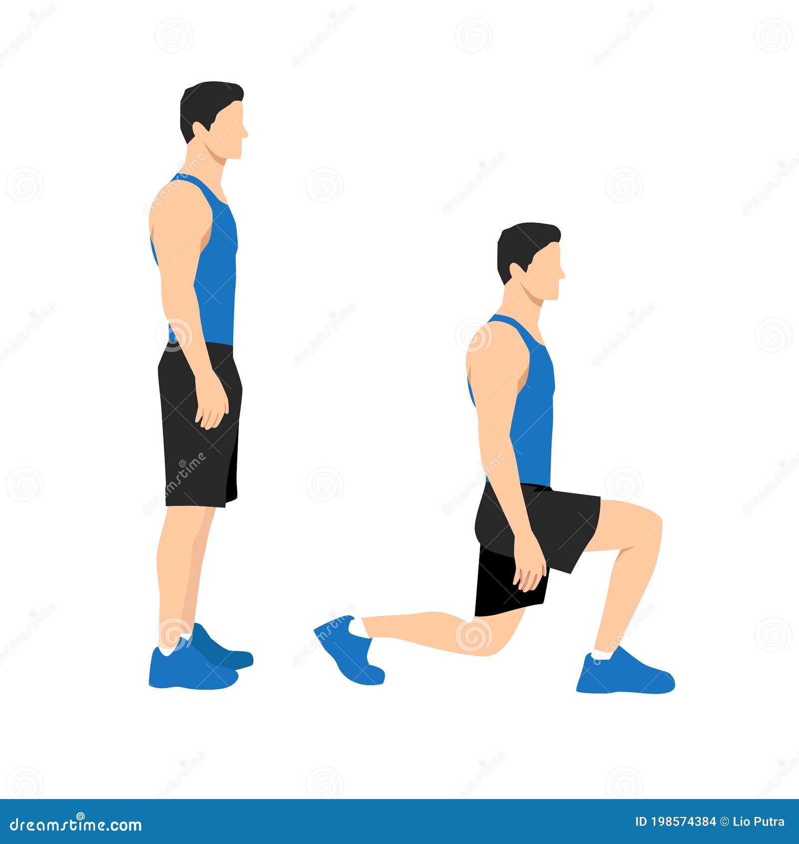 Illustrated Exercise Guide By Healthy Man Doing Side Lunges Vector ... Illustrated Exercise Guide By Healthy Man Doing Side Lunges Vector ...