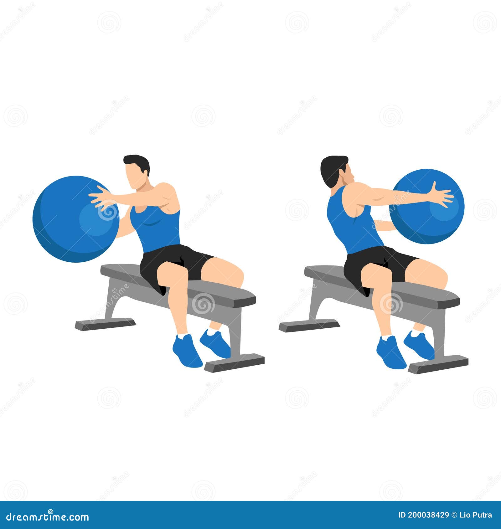 Russian Twists Female Home Workout Exercise Guide Black And White ...