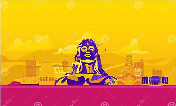 Cartoon Illustration of the Coimbatore Skyline. Stock Vector ...