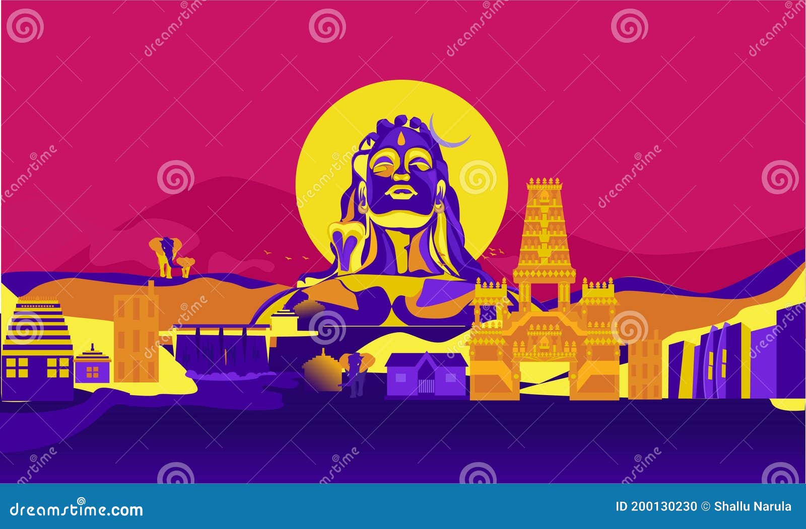 Cartoon Illustration of the Coimbatore Skyline. Stock Vector ...