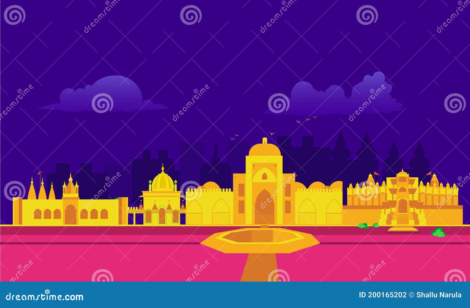 Cartoon Illustration of Panipat Skyline. Stock Vector - Illustration of ...