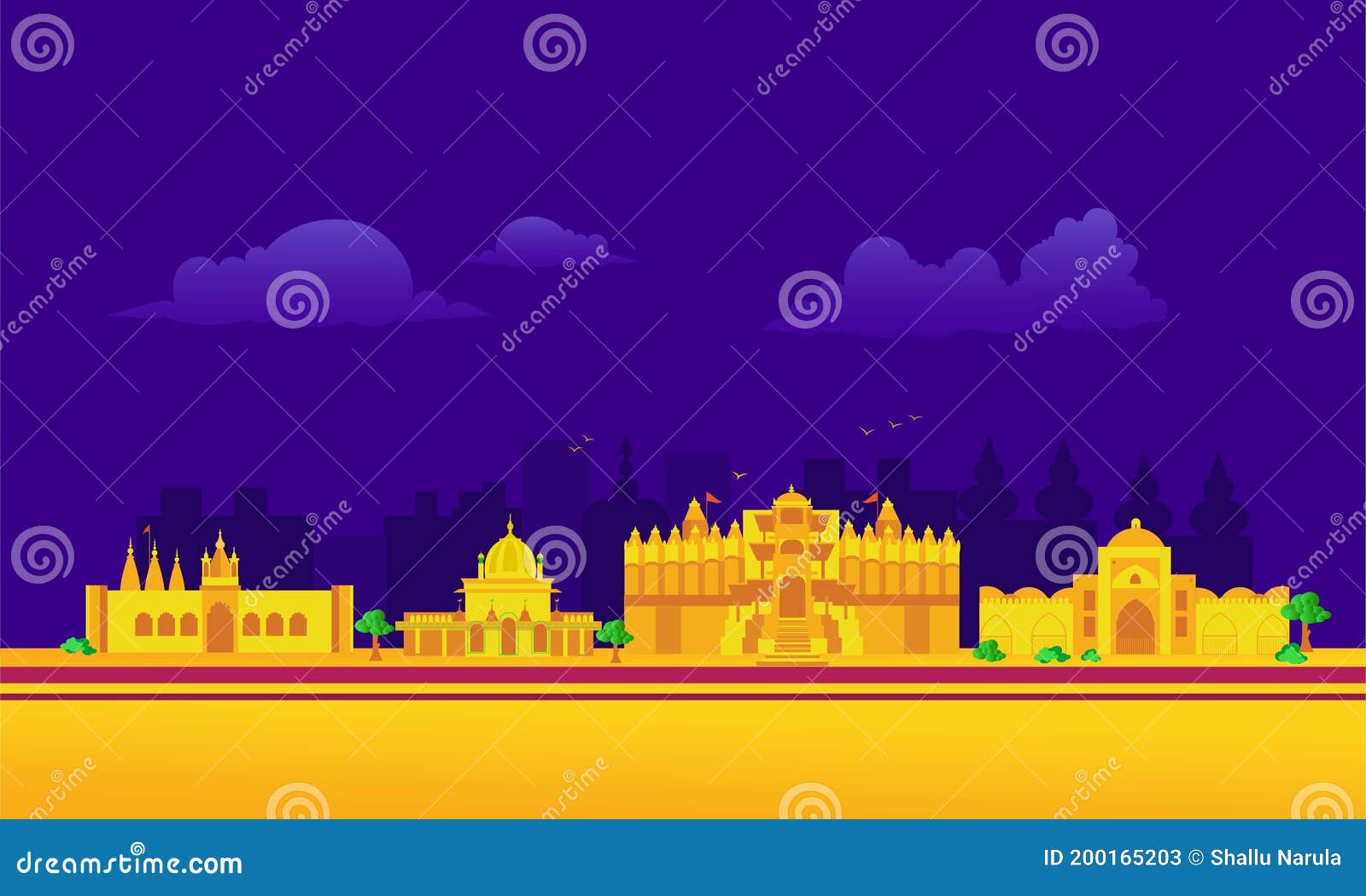 Cartoon Illustration of Panipat Skyline. Stock Vector - Illustration of ...