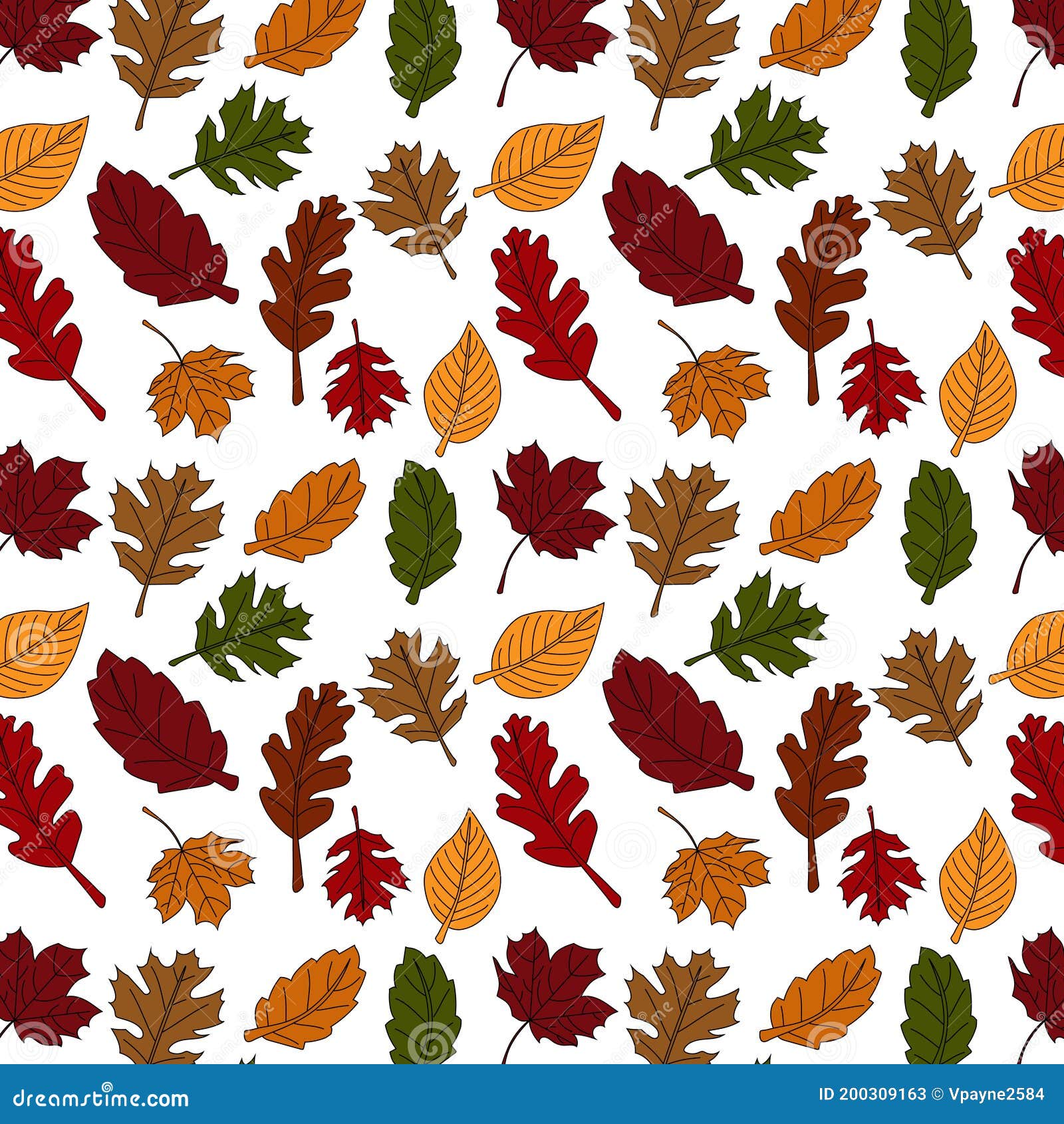 Seamless Pattern. Fall Leaves Illustration for Backgrounds. Stock ...
