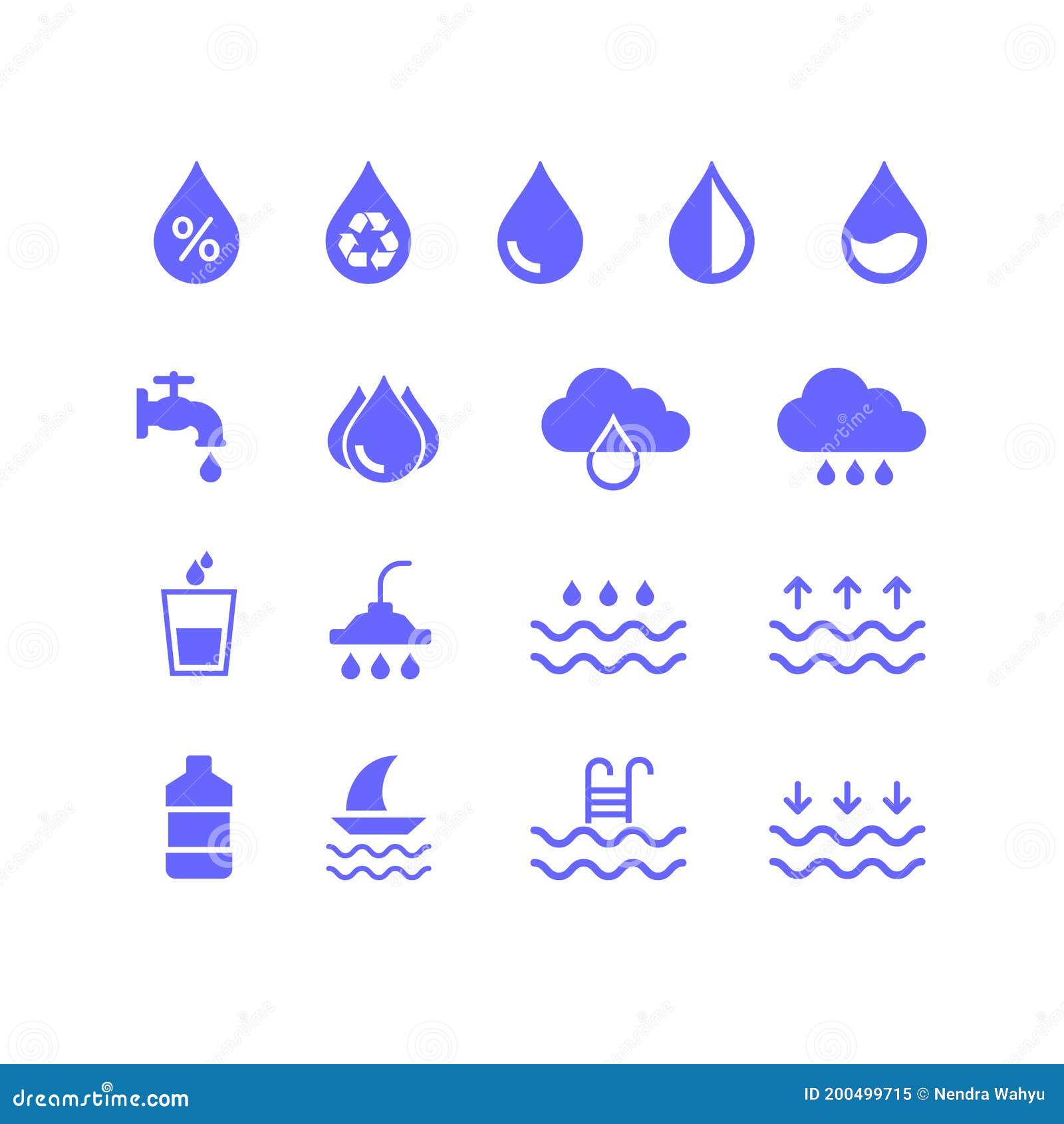 Collection of Icons Related To Water Resources. Suitable for Design ...