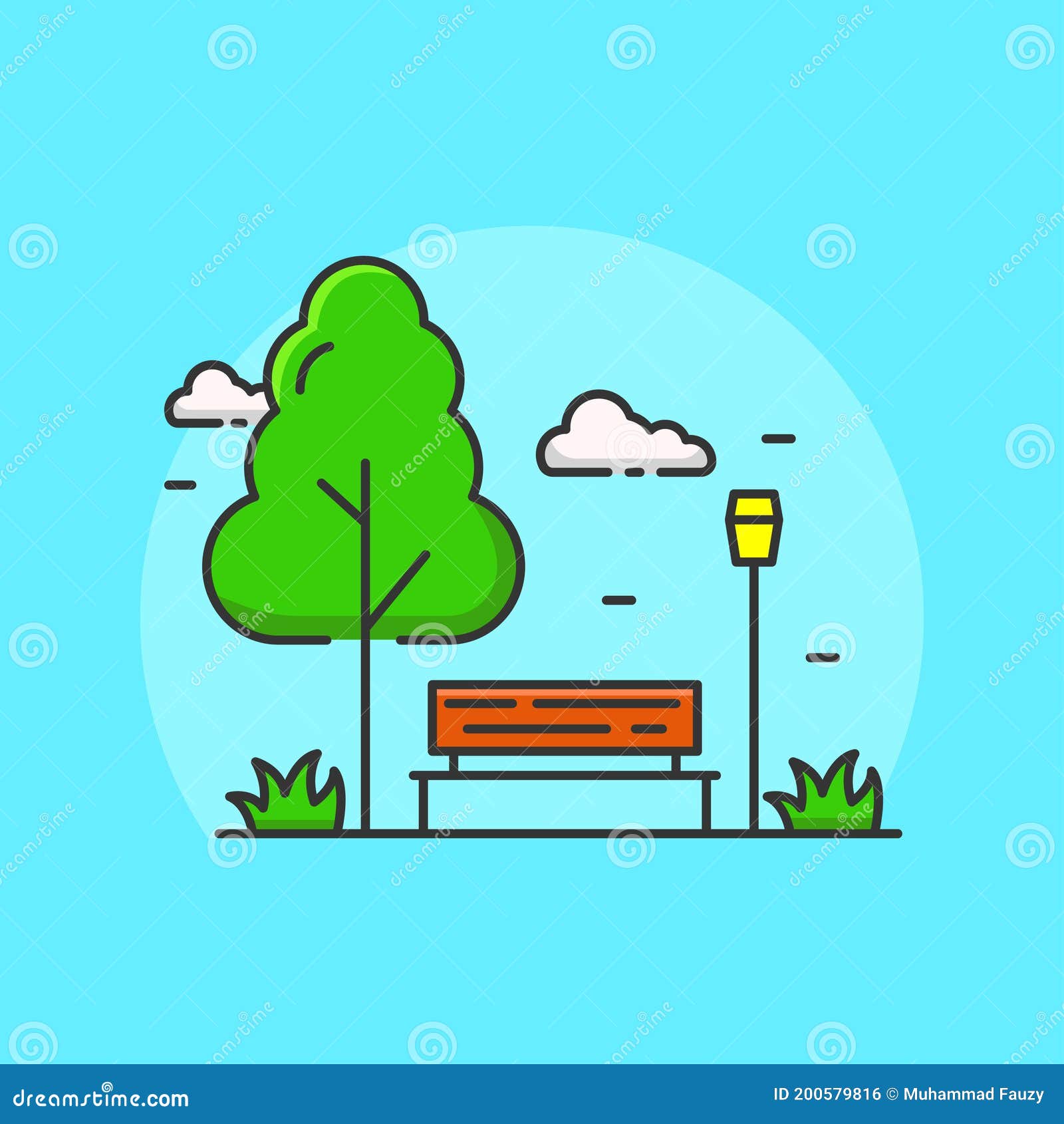 Park Vector Illustration with Simple Design Stock Vector - Illustration ...