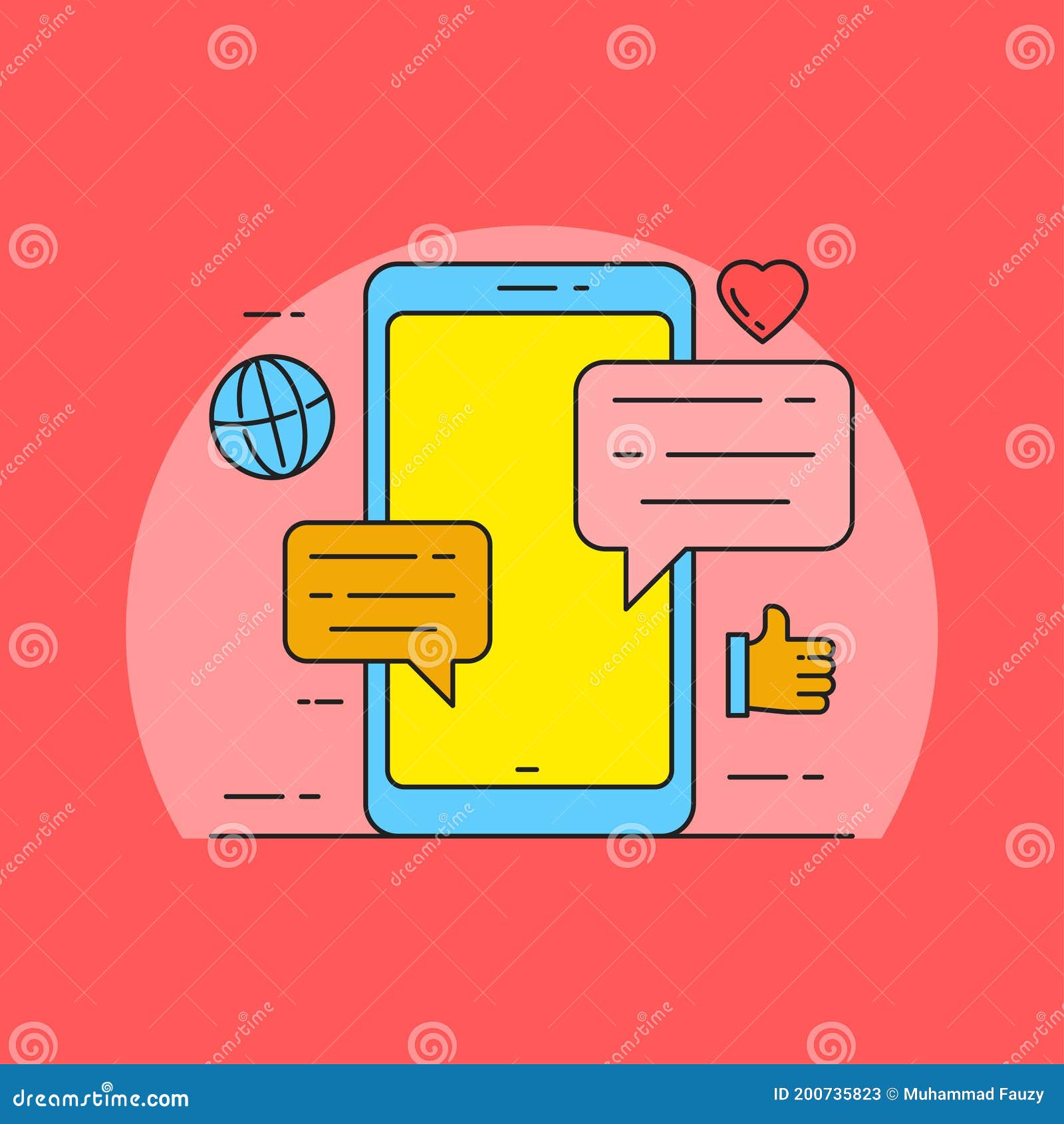 Simple Social Media Concept Vector Illustration Stock Vector ...