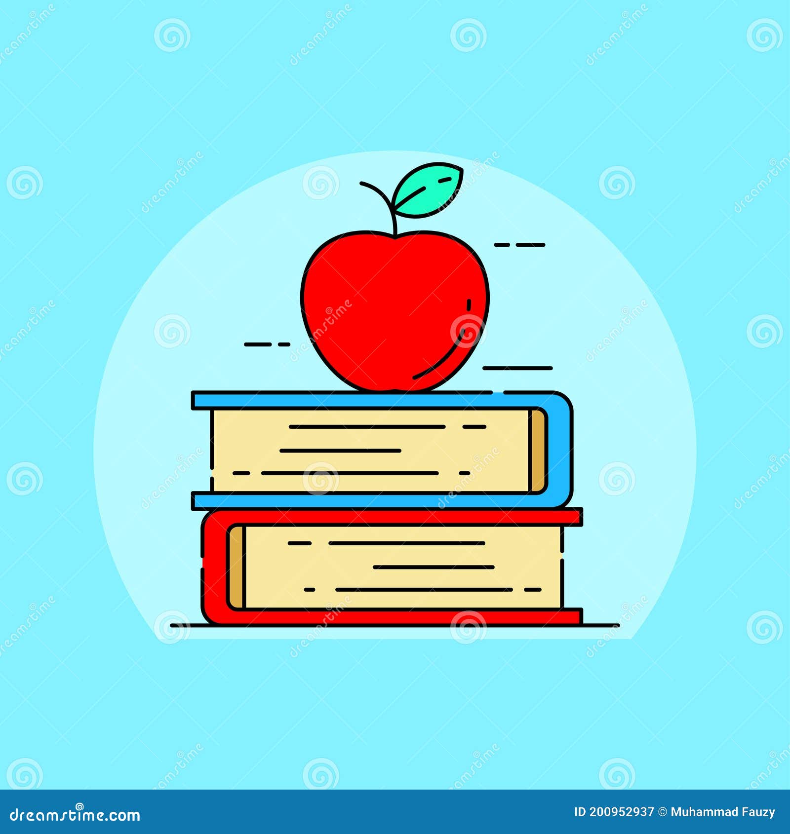 Apple and Book Vector Illustration Stock Vector - Illustration of ...