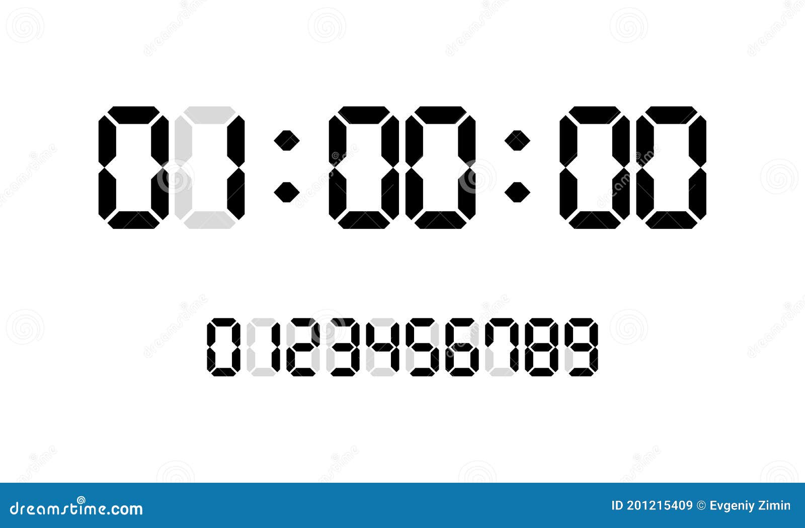 Countdown Timer with Digital Numbers Stock Vector - Illustration of ...