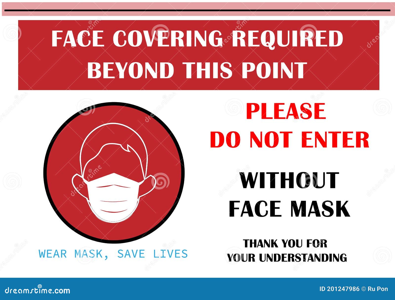 Wear Face Mask Sign and Symbol. Please Do Not Enter without a Face Mask ...