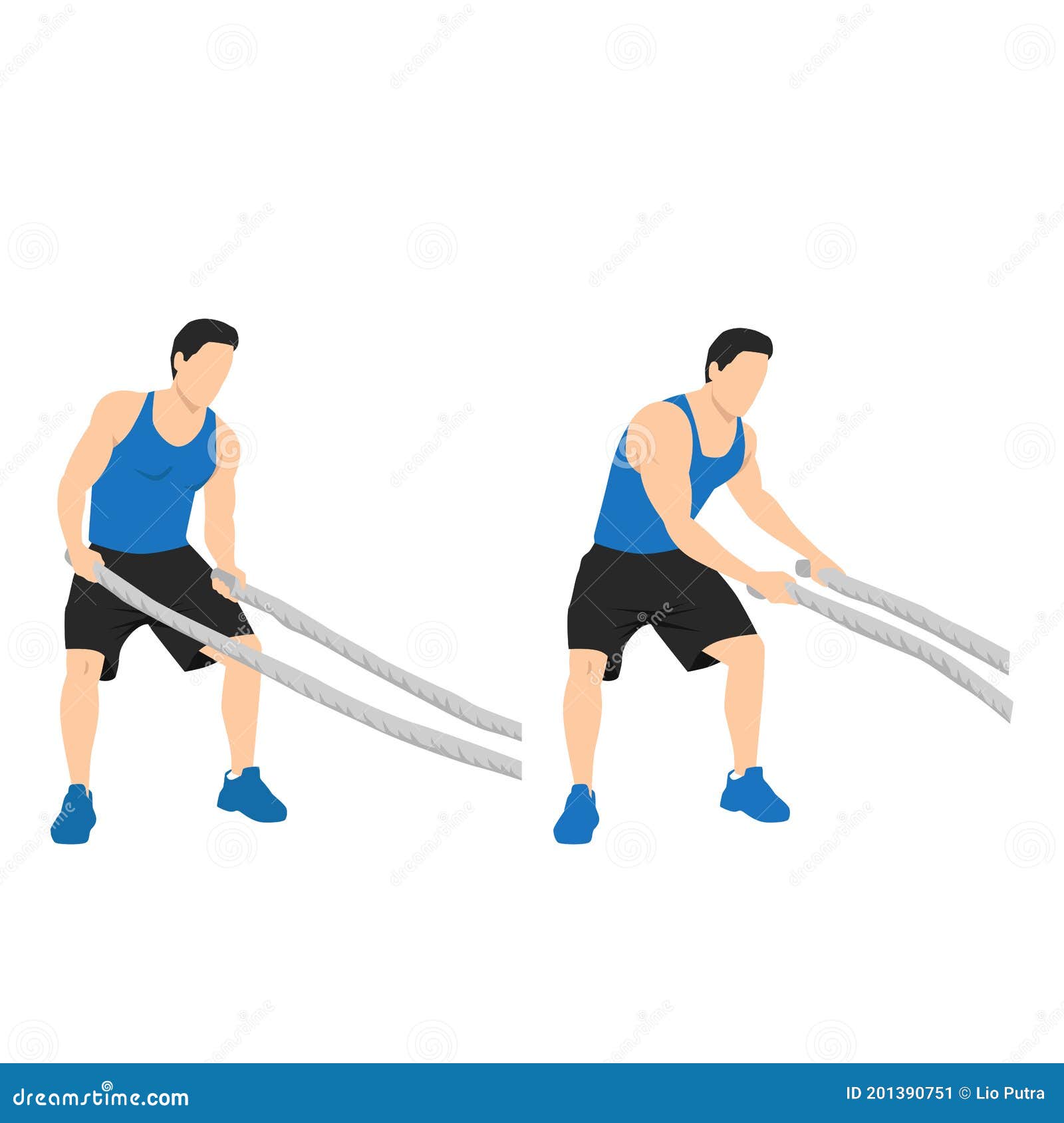Battle Rope Workout,vector Illustration, Silhouette | CartoonDealer.com ...
