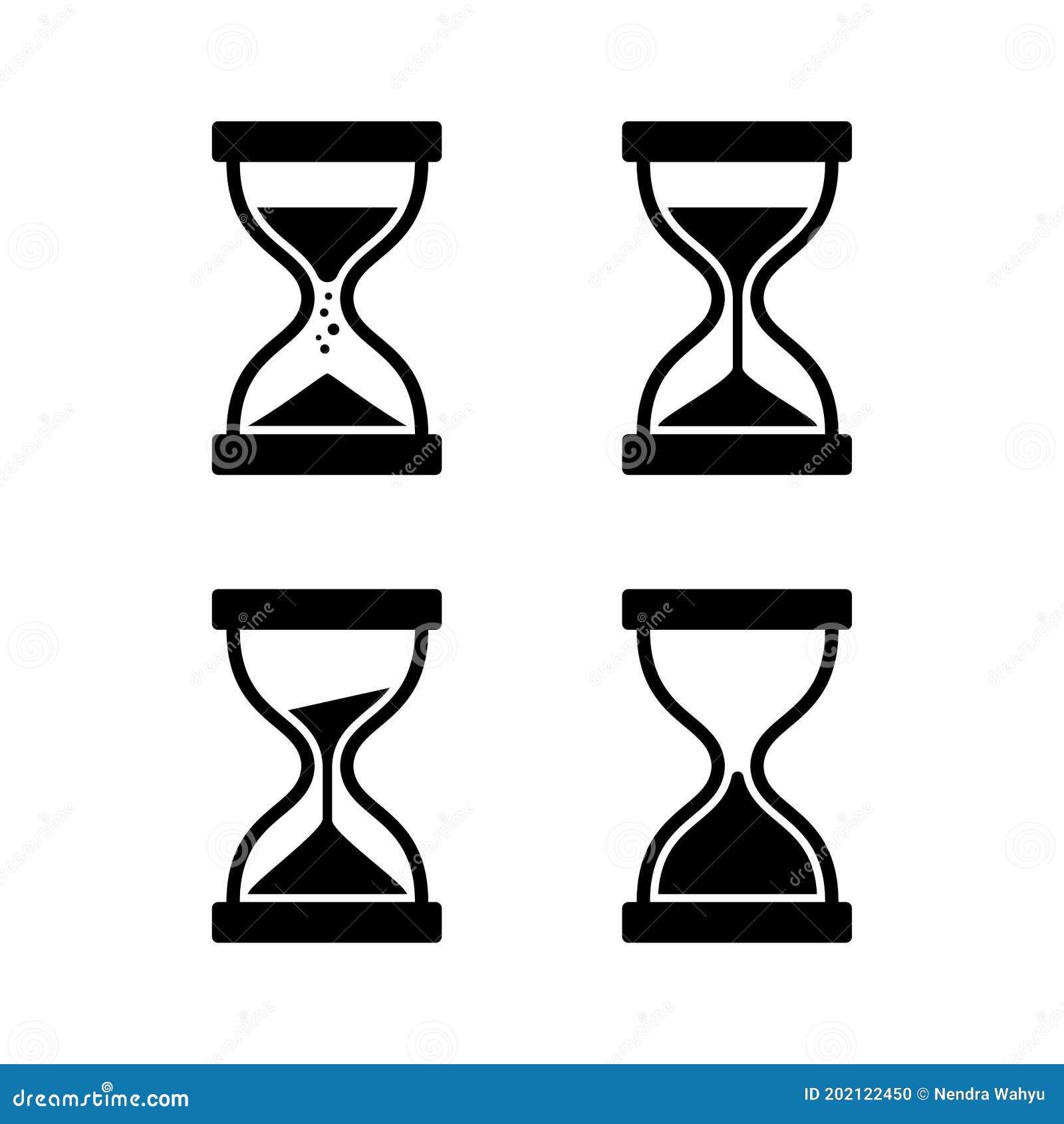 Running Hourglass Icon Set with Several Variations. Stock Vector ...