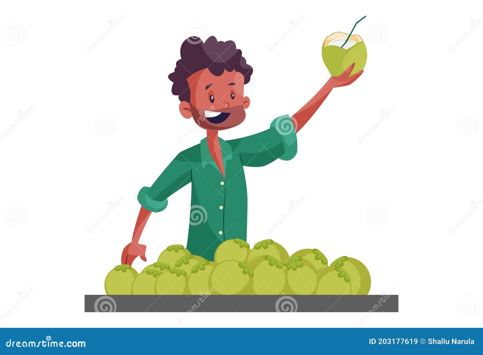Vector Graphic Illustration of Indian Street Vendor. Stock Vector ...