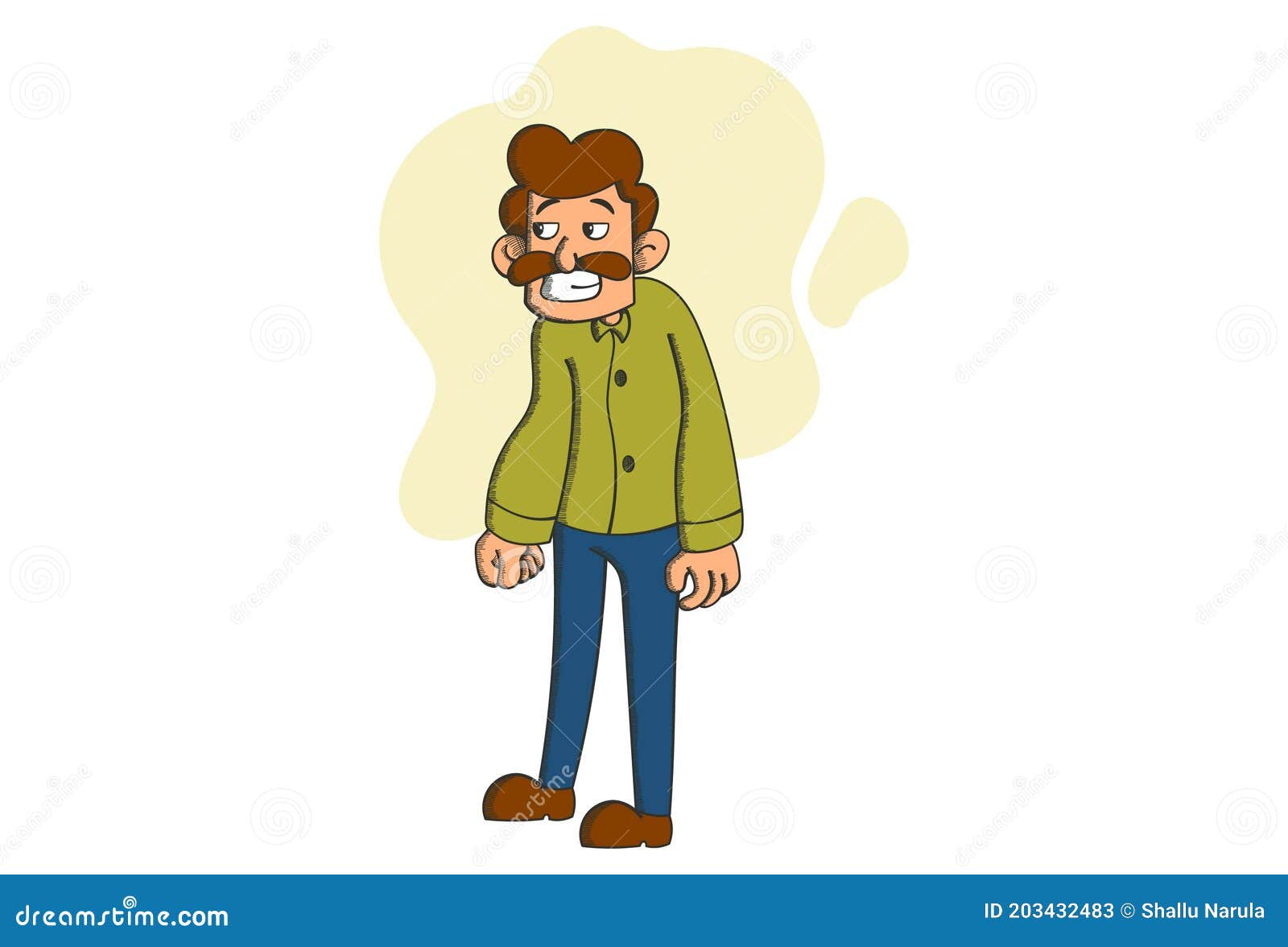 Vector Cartoon Illustration of Smoking Man Stock Vector - Illustration ...