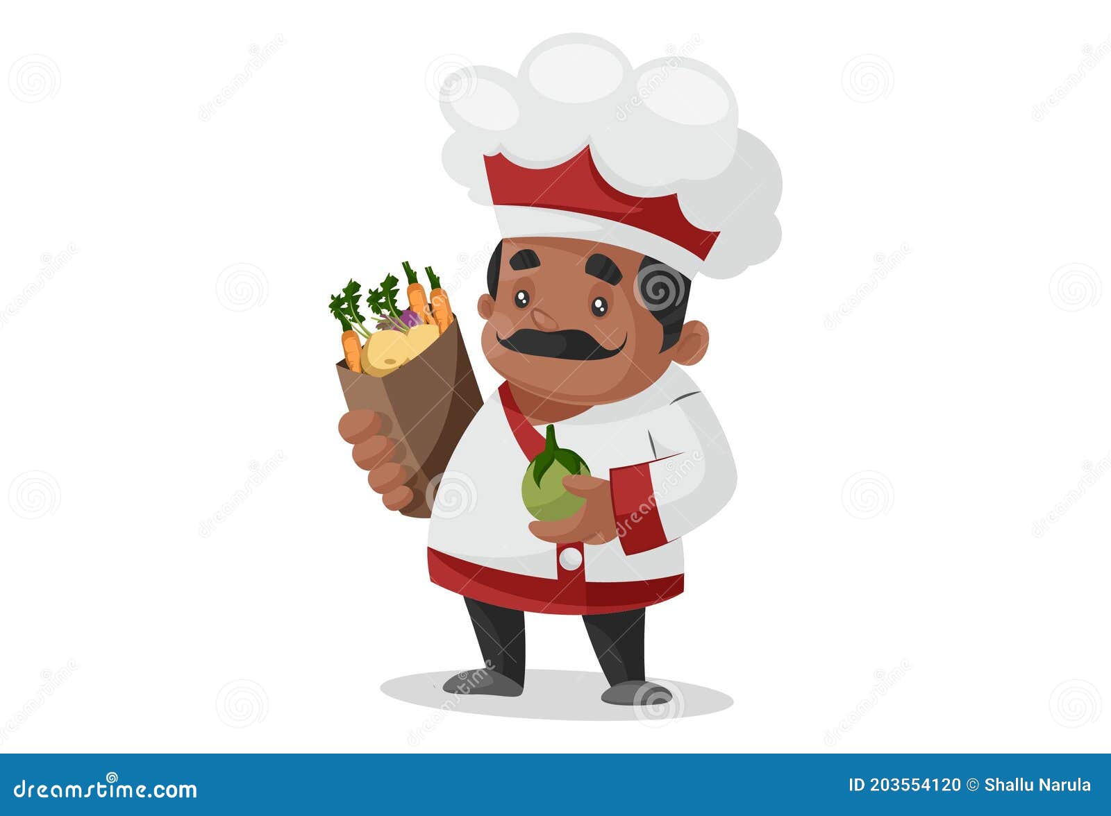 Vector Graphic Illustration of Indian Chef Stock Vector - Illustration ...