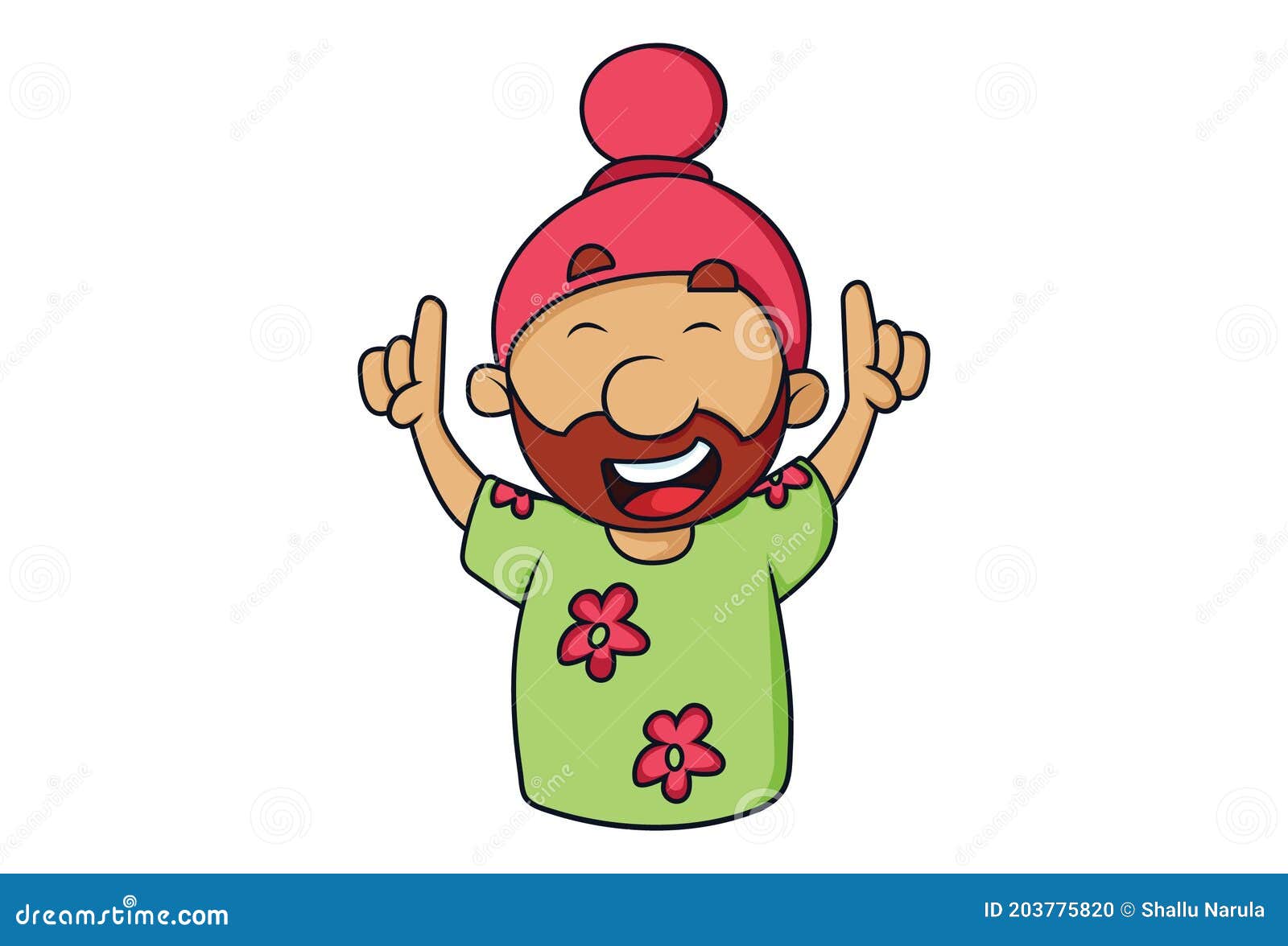 Vector Cartoon Illustration of Punjabi Sardar Stock Vector ...