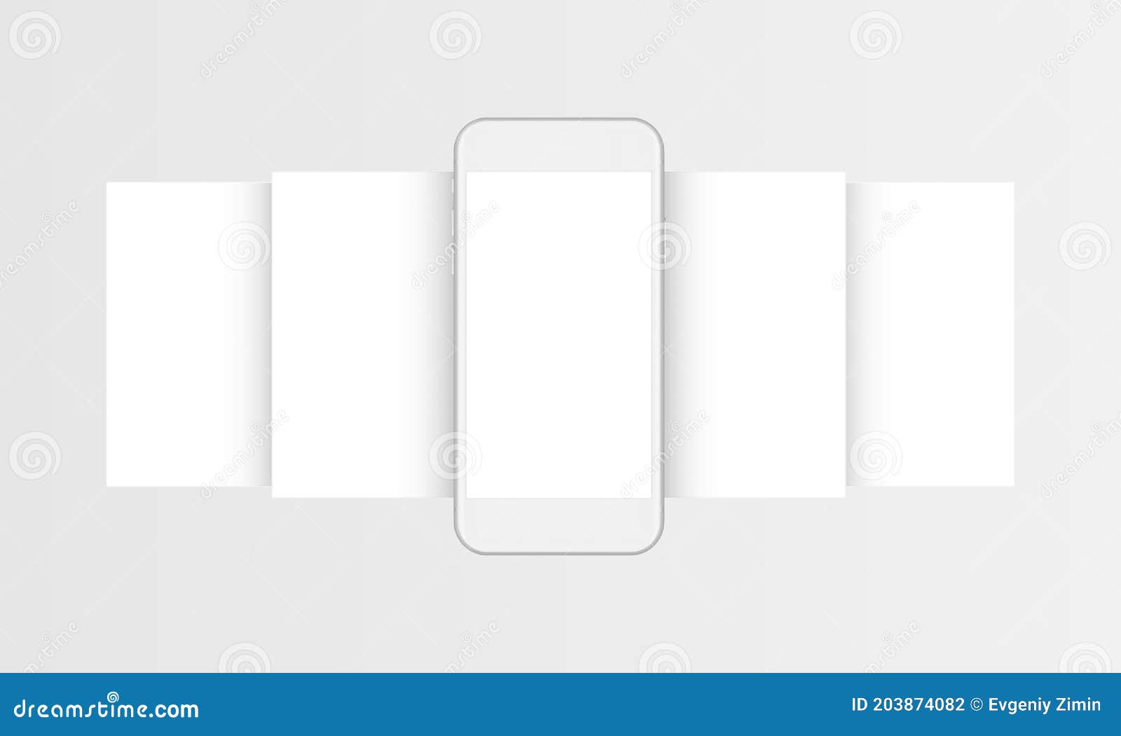 Clay Mobile Phone with Blank Wireframing Web Pages Stock Vector ...
