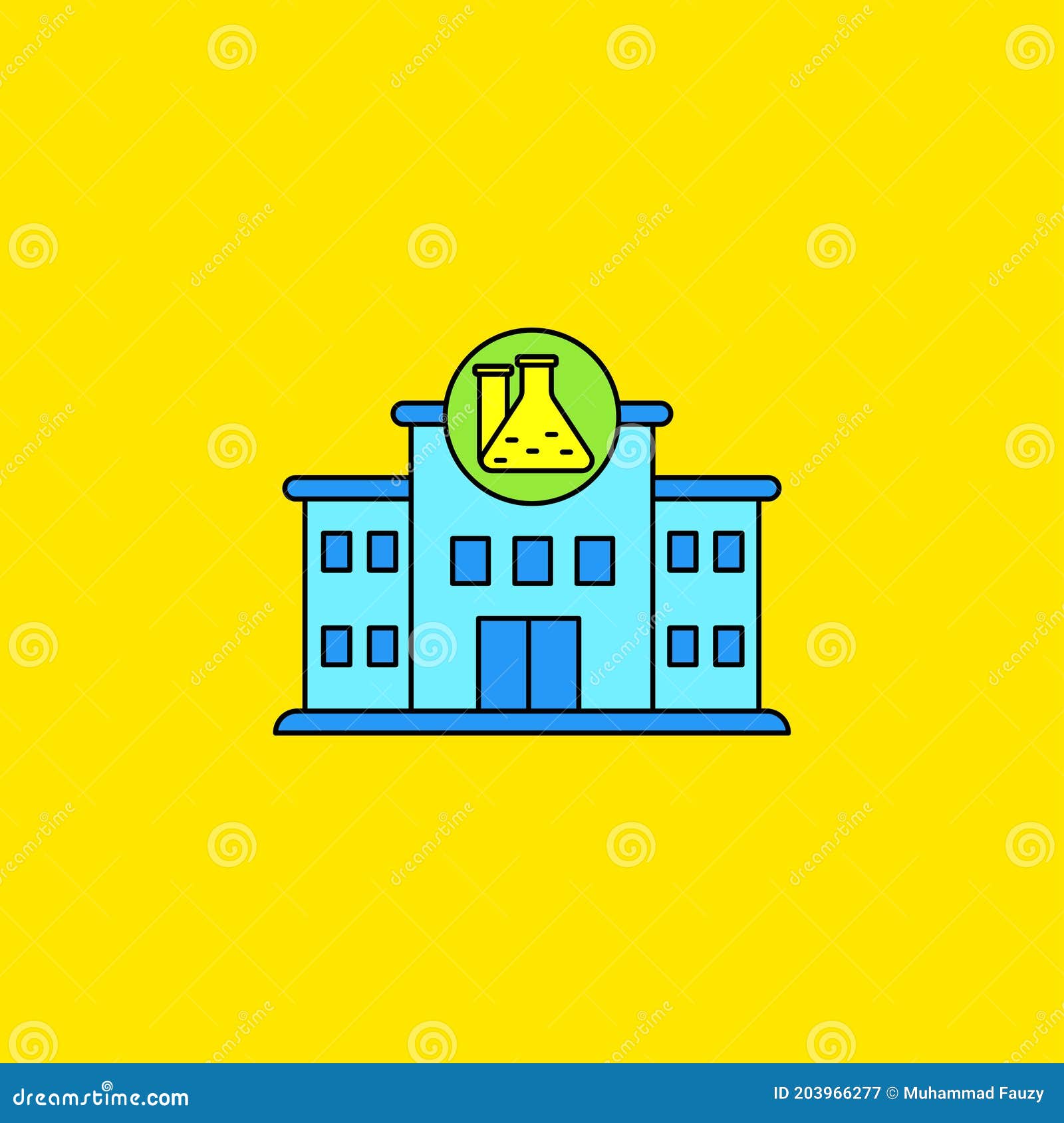 Linear Color Style of Laboratory Building Icon Stock Vector ...