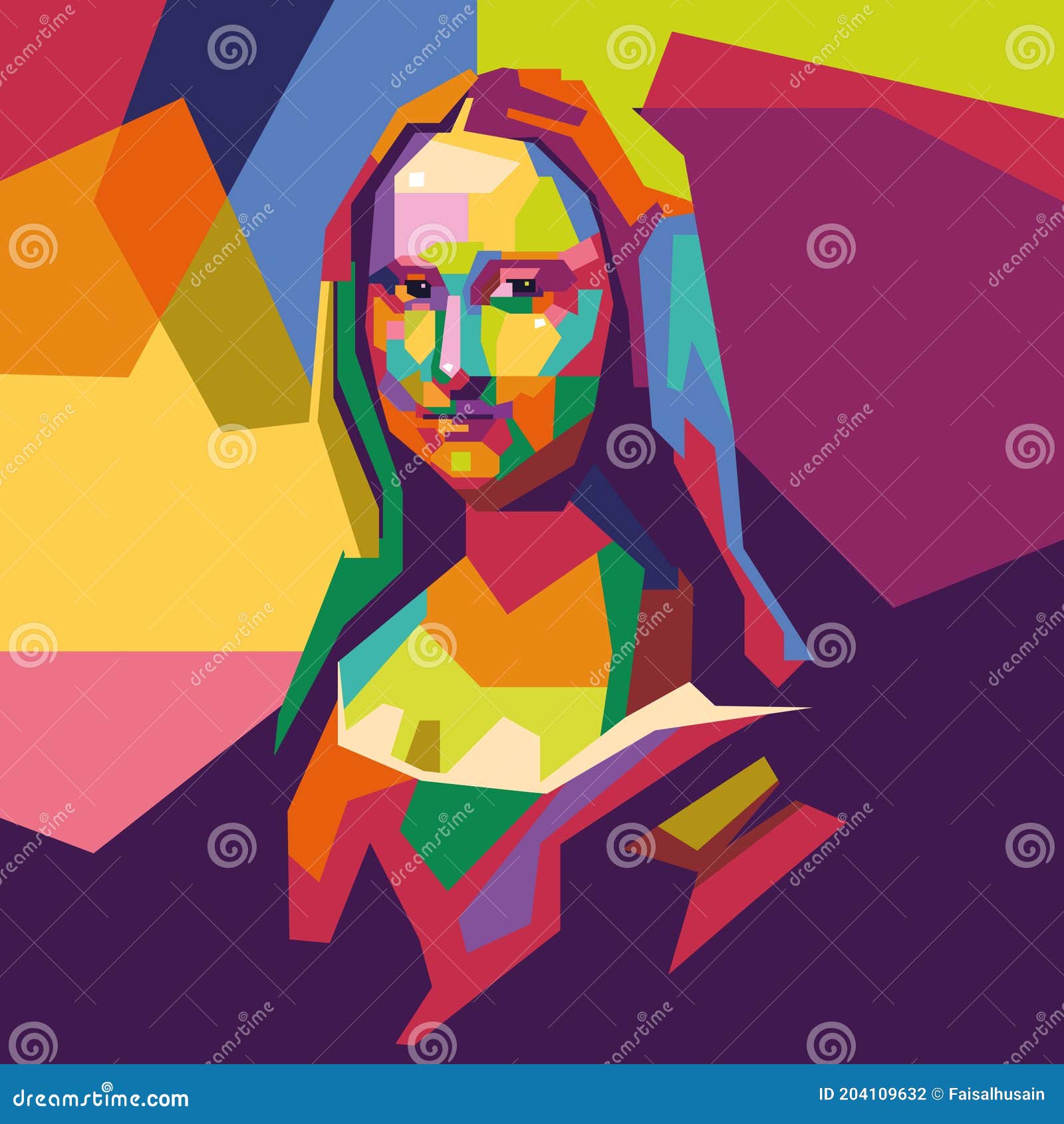 Mona Lisa Cartoon Illustration Line Art | CartoonDealer.com #236883135