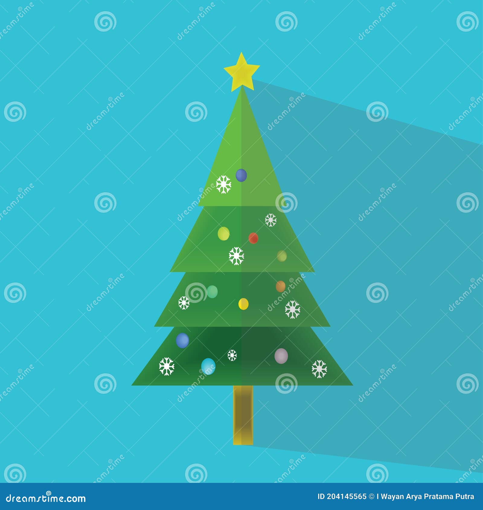 Christmas Tree in 2D stock vector. Illustration of branch - 204145565