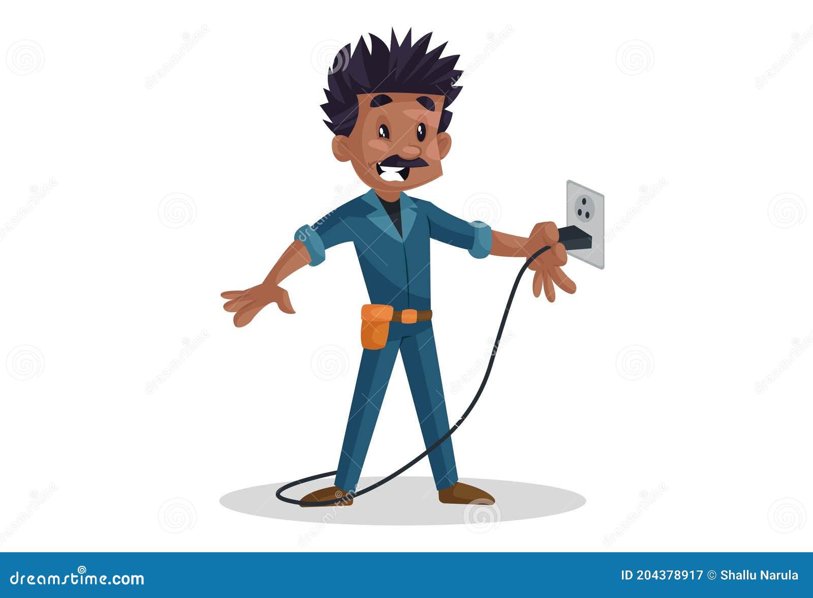 Vector Graphic Illustration of Electrician Stock Vector - Illustration ...