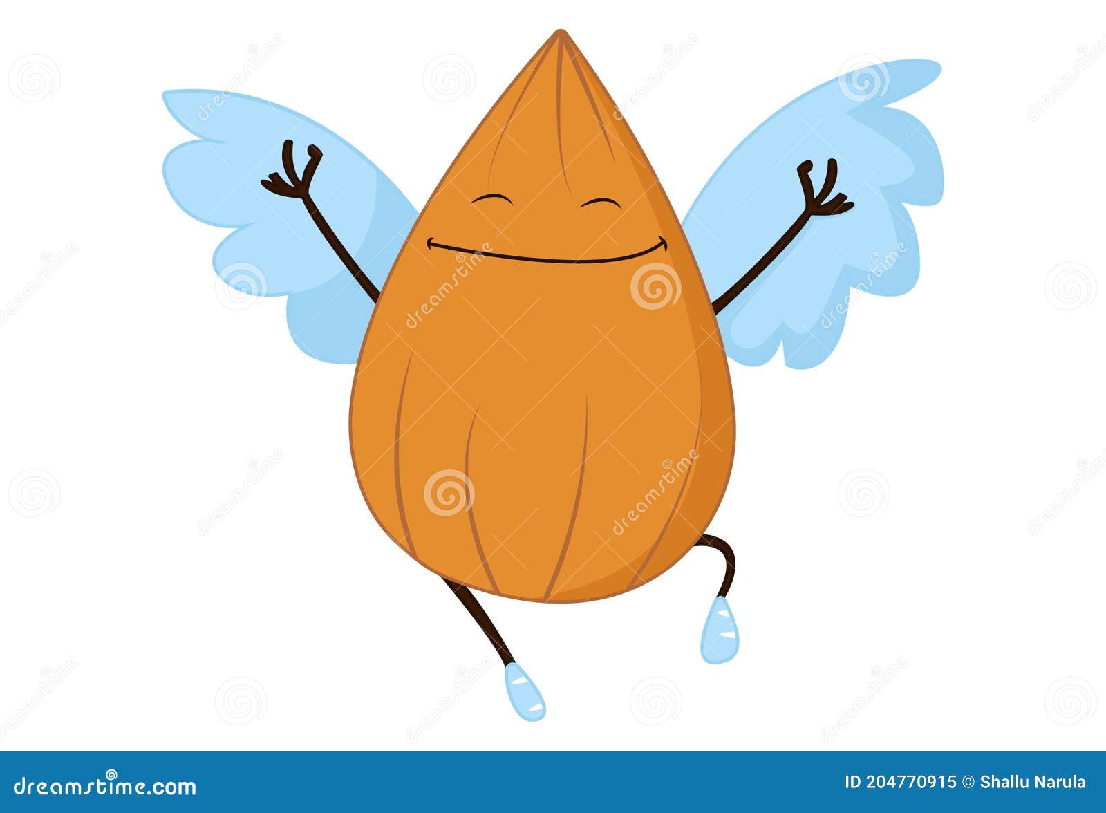 Vector Cartoon Illustration of Cute Almond Stock Vector - Illustration ...