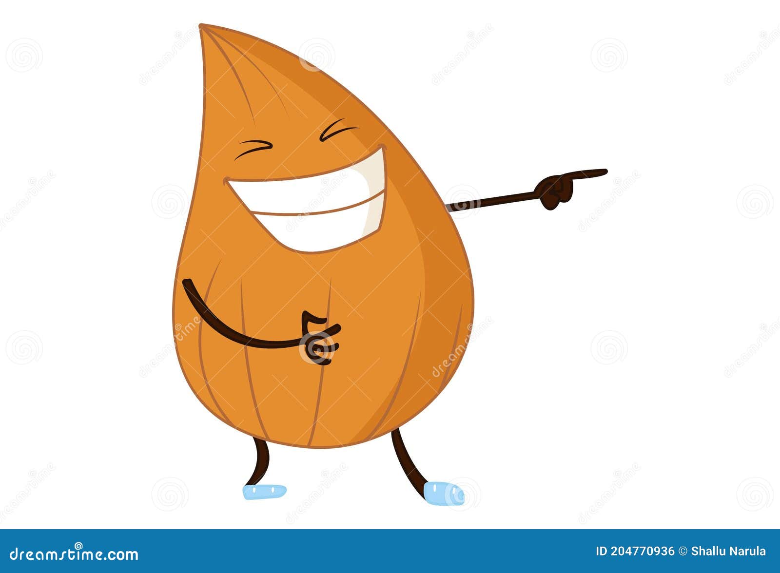 Vector Cartoon Illustration of Cute Almond Stock Vector - Illustration ...