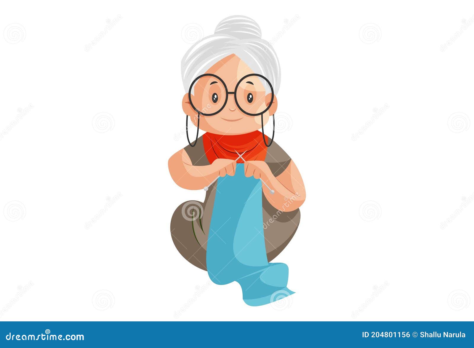 Vector Graphic Illustration Of Grandmother Stock Vector Illustration
