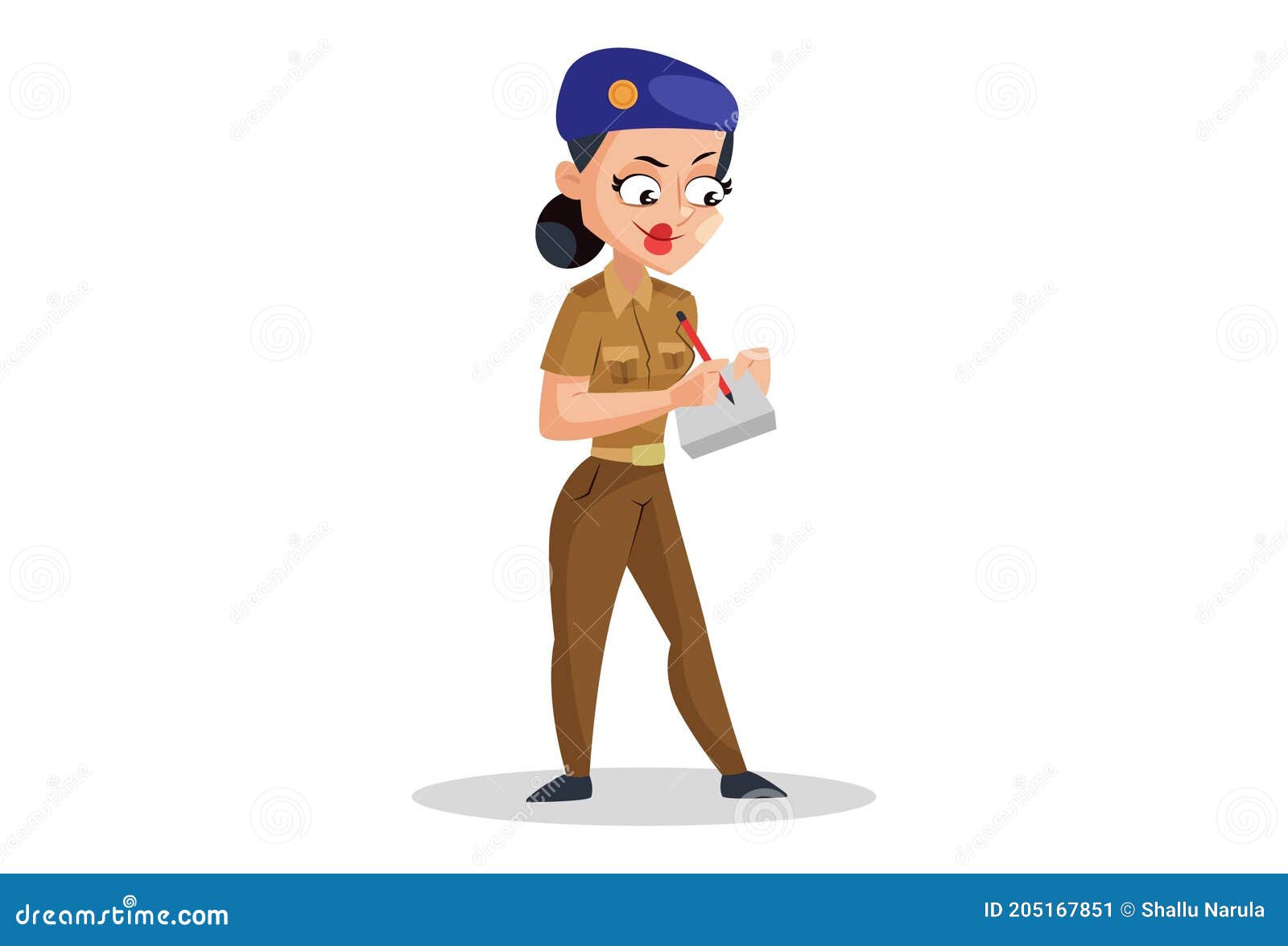 Vector Graphic Illustration of Lady Police Stock Vector - Illustration ...