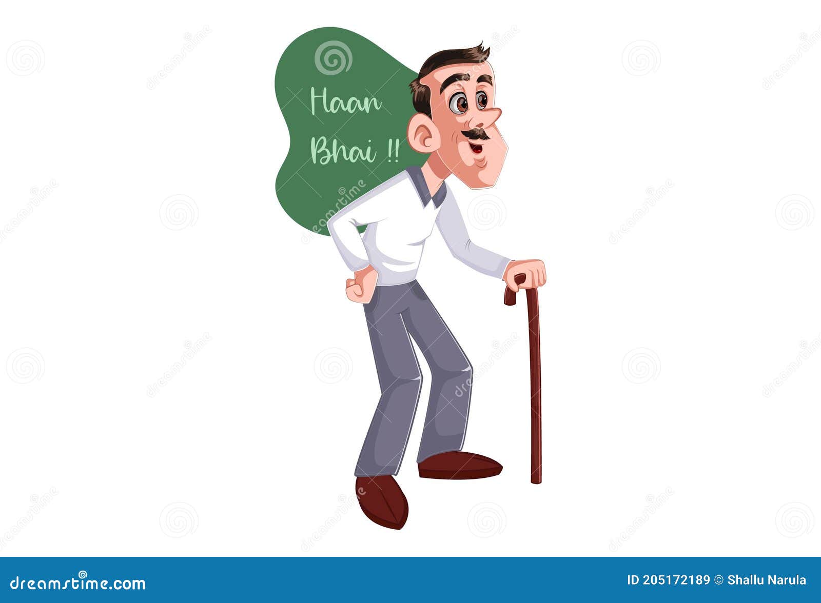 Vector Cartoon Illustration of Grandfather Stock Vector - Illustration ...