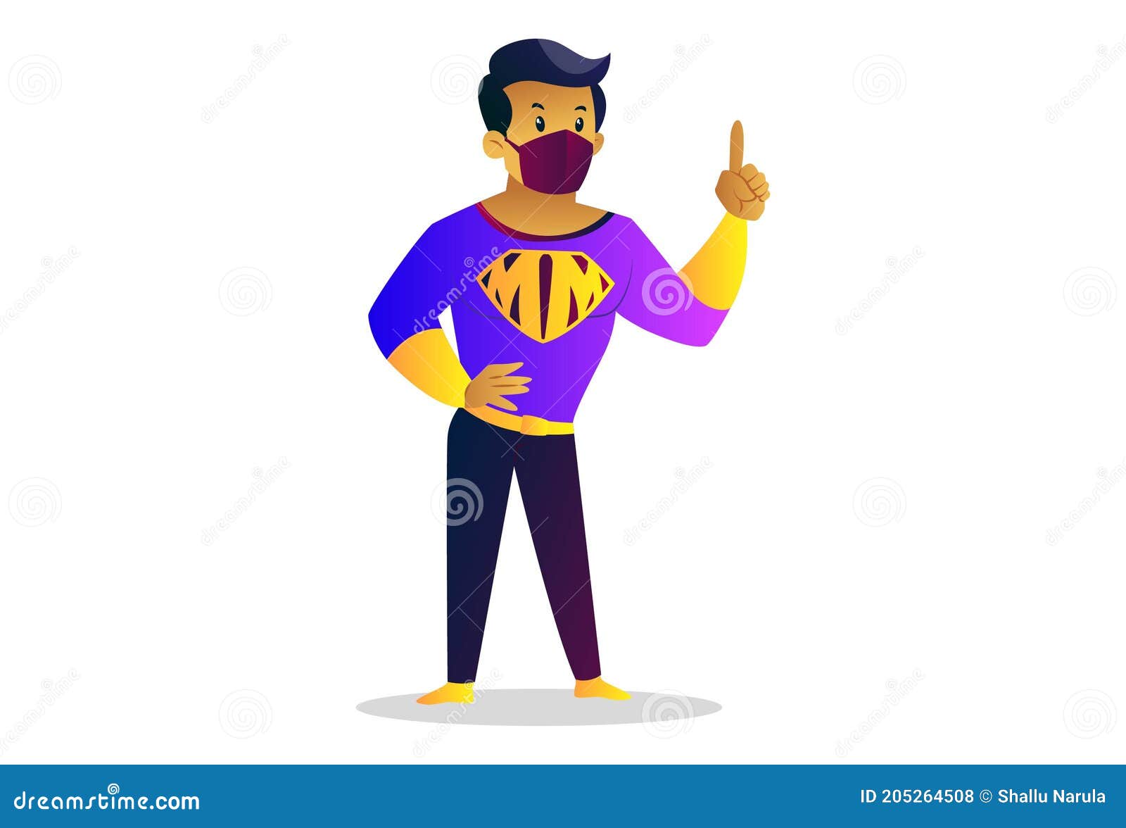Vector Graphic Illustration of Mask Man Stock Vector - Illustration of ...