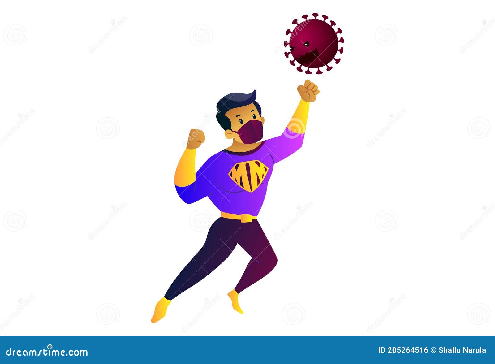 Vector Graphic Illustration of Mask Man Stock Vector - Illustration of ...