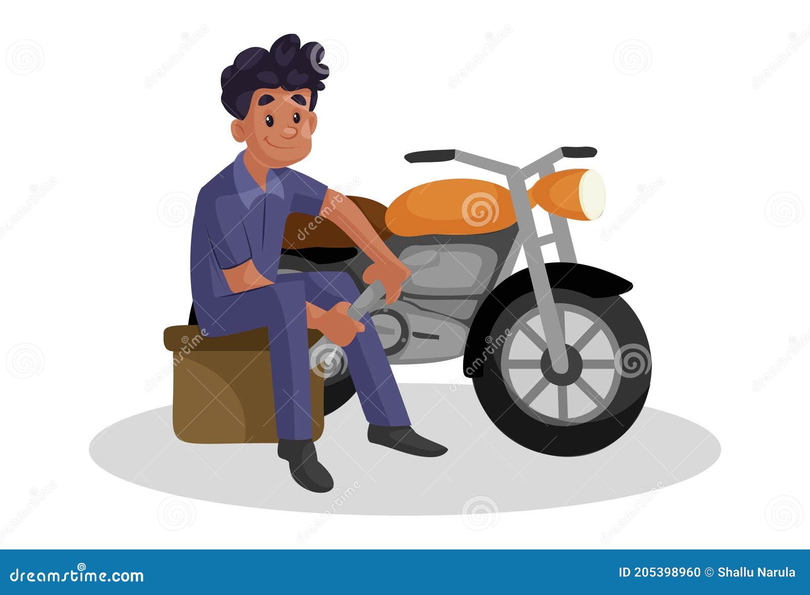 Repairing Motorcycle Stock Illustrations – 286 Repairing Motorcycle ...