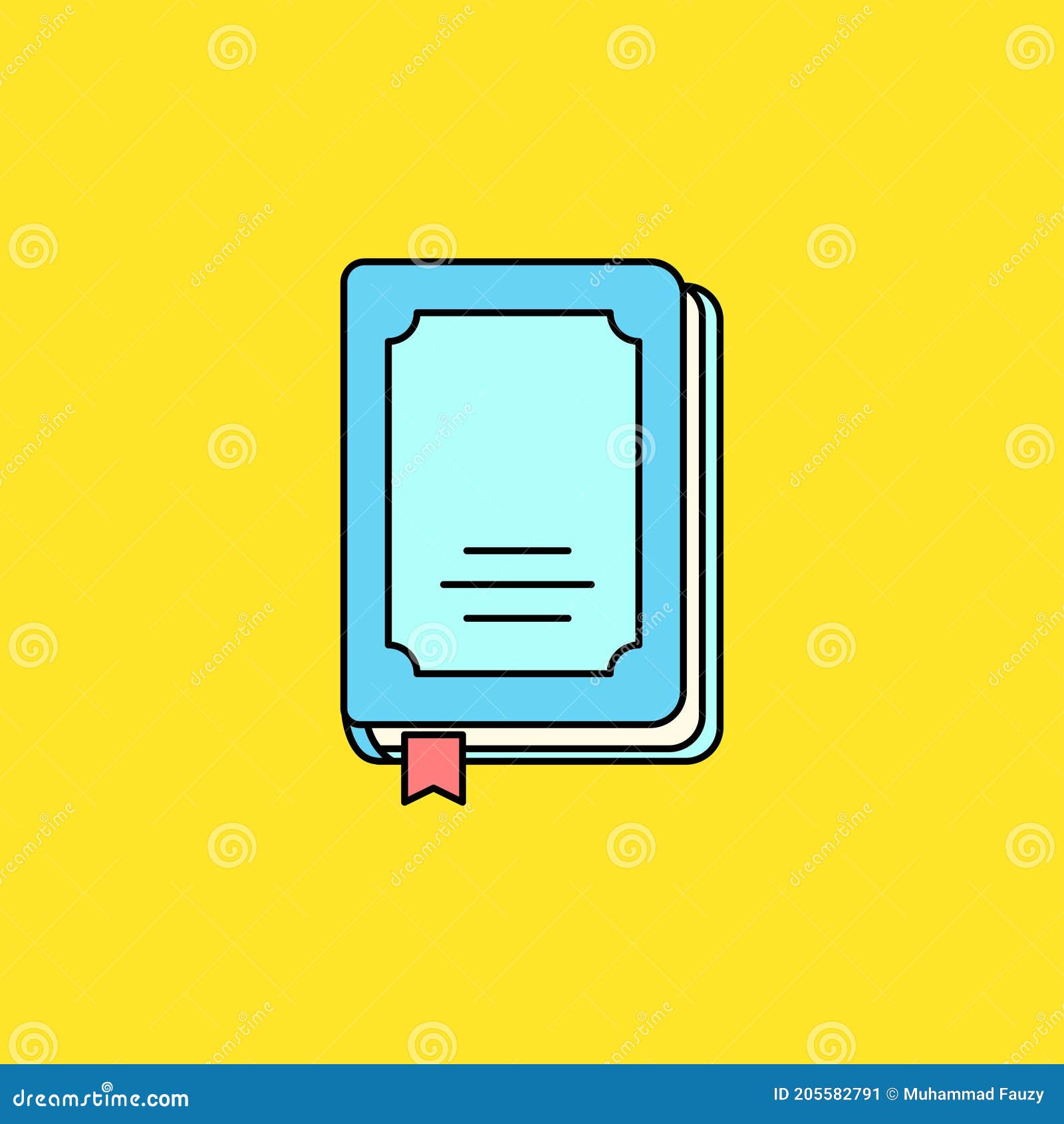 Simple Book Vector Illustration Isolated on Yellow Background Stock ...