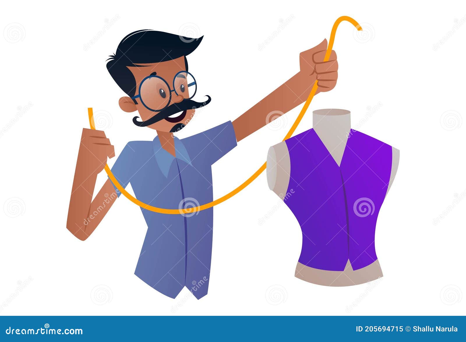 Vector Graphic Illustration of Indian Tailor Stock Vector ...