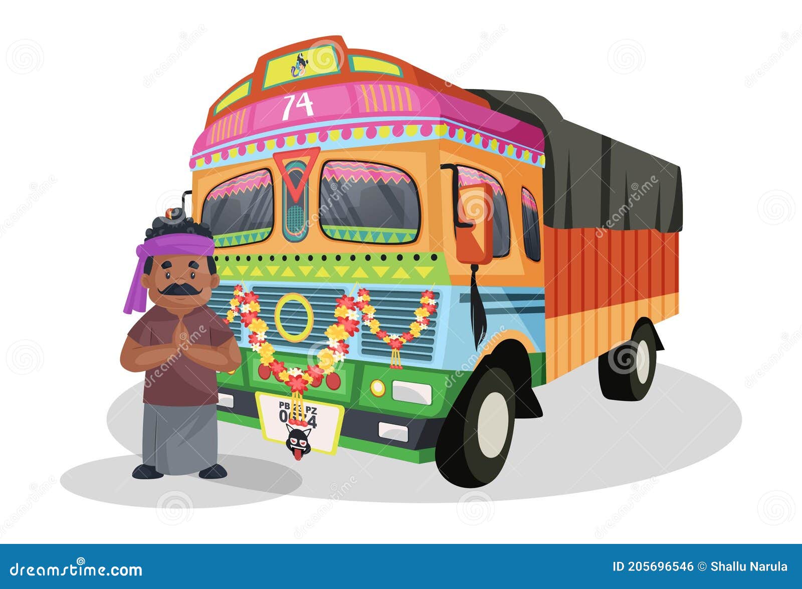 Vector Graphic Illustration of Truck Driver Stock Vector - Illustration ...
