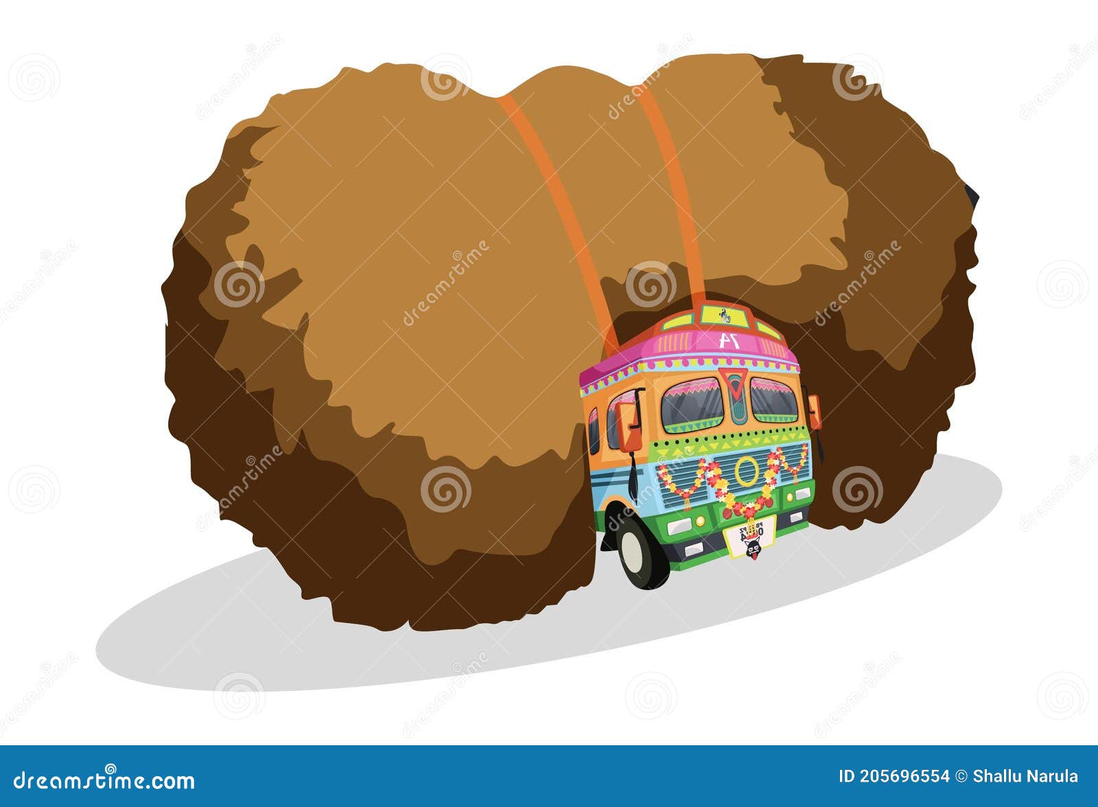 Vector Graphic Illustration of Overloaded Truck Stock Vector ...