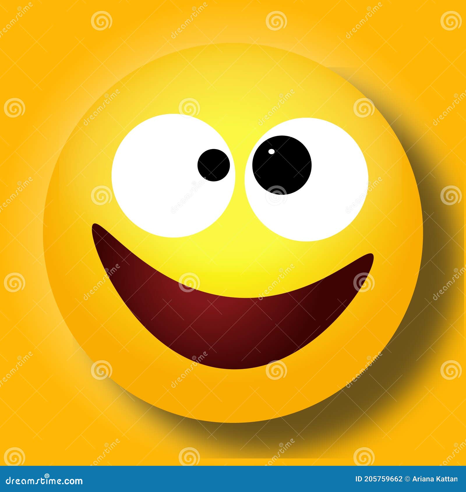 Funny Crazy Face Happy Emotional Smile Stock Illustration ...