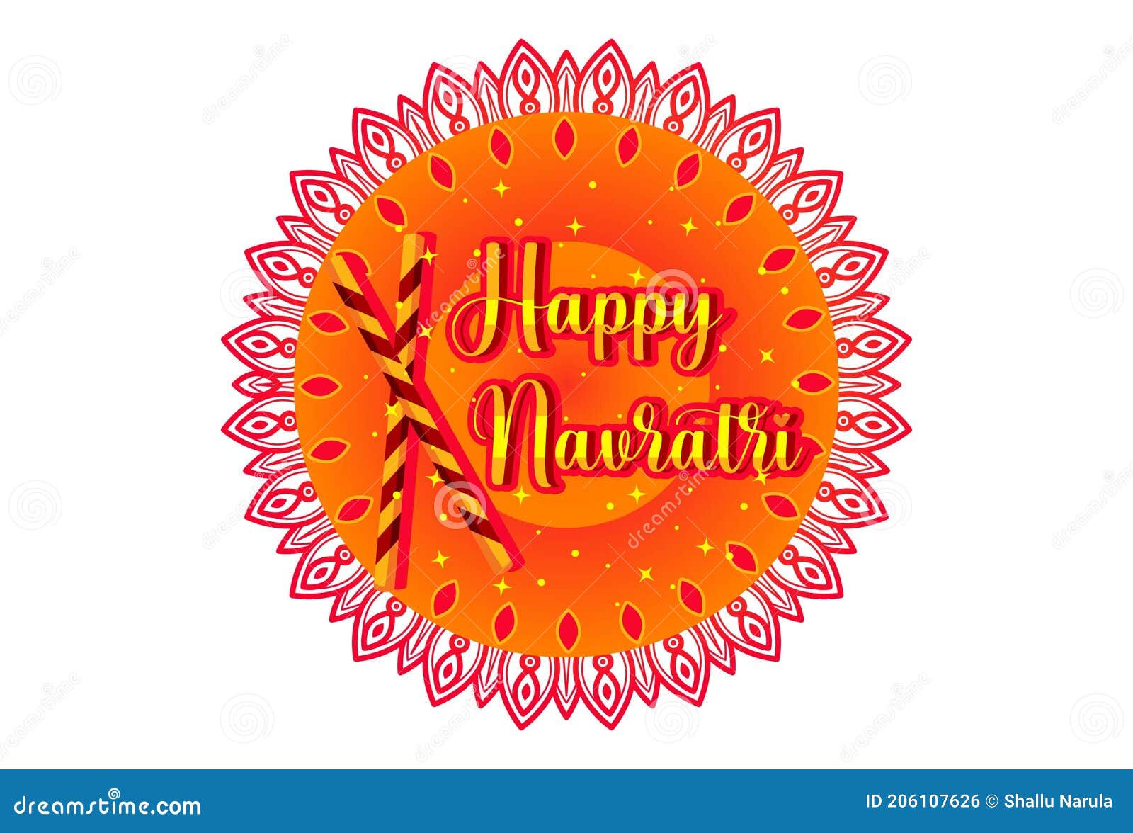 Happy Navratri Text Sticker Stock Vector - Illustration of goddess ...