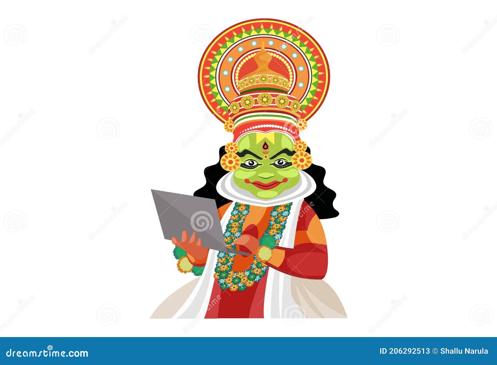 Vector Graphic Illustration of Kathakali Dancer Stock Vector ...