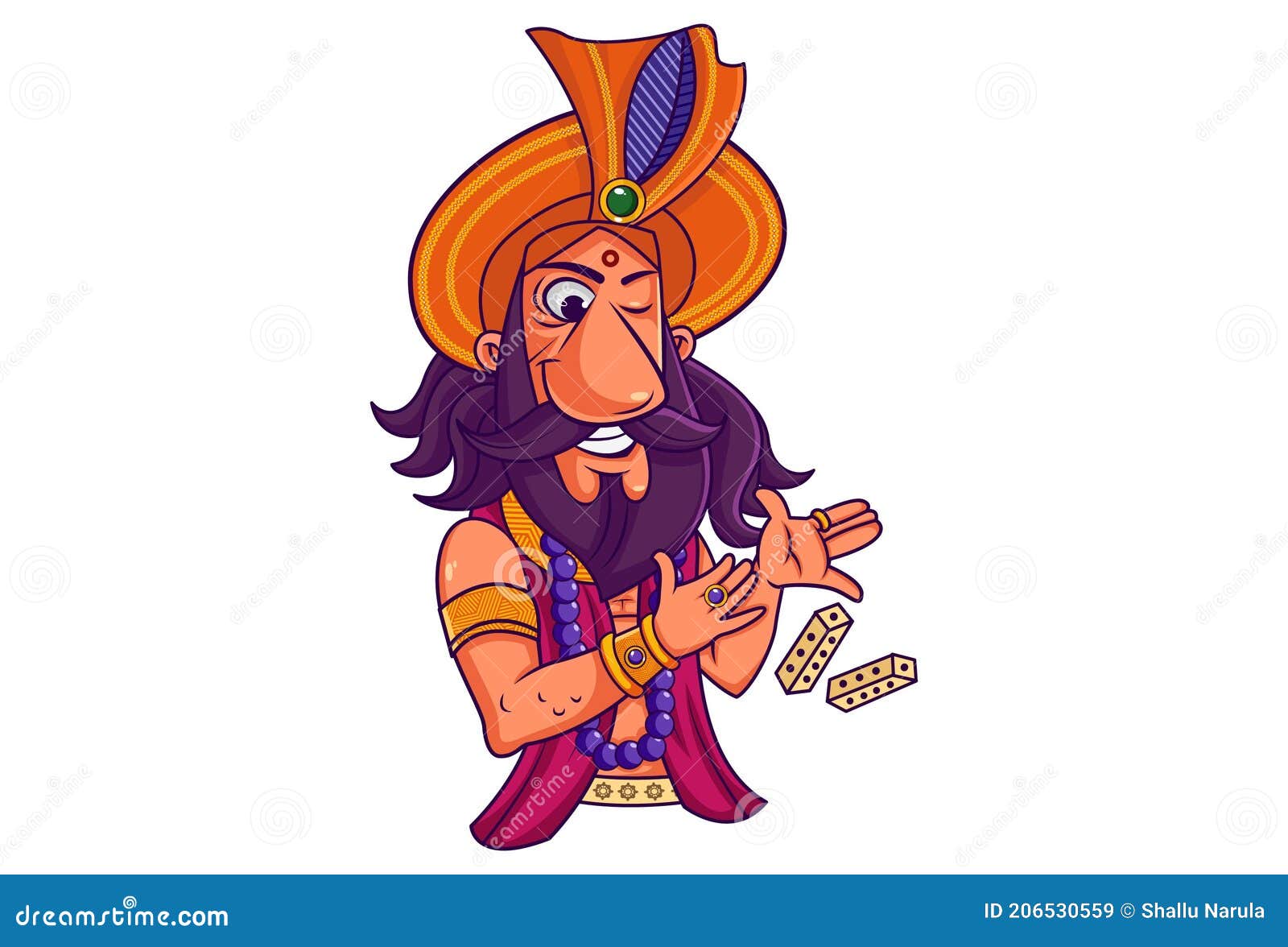 Vector Cartoon Illustration of Shakuni Stock Vector - Illustration of ...