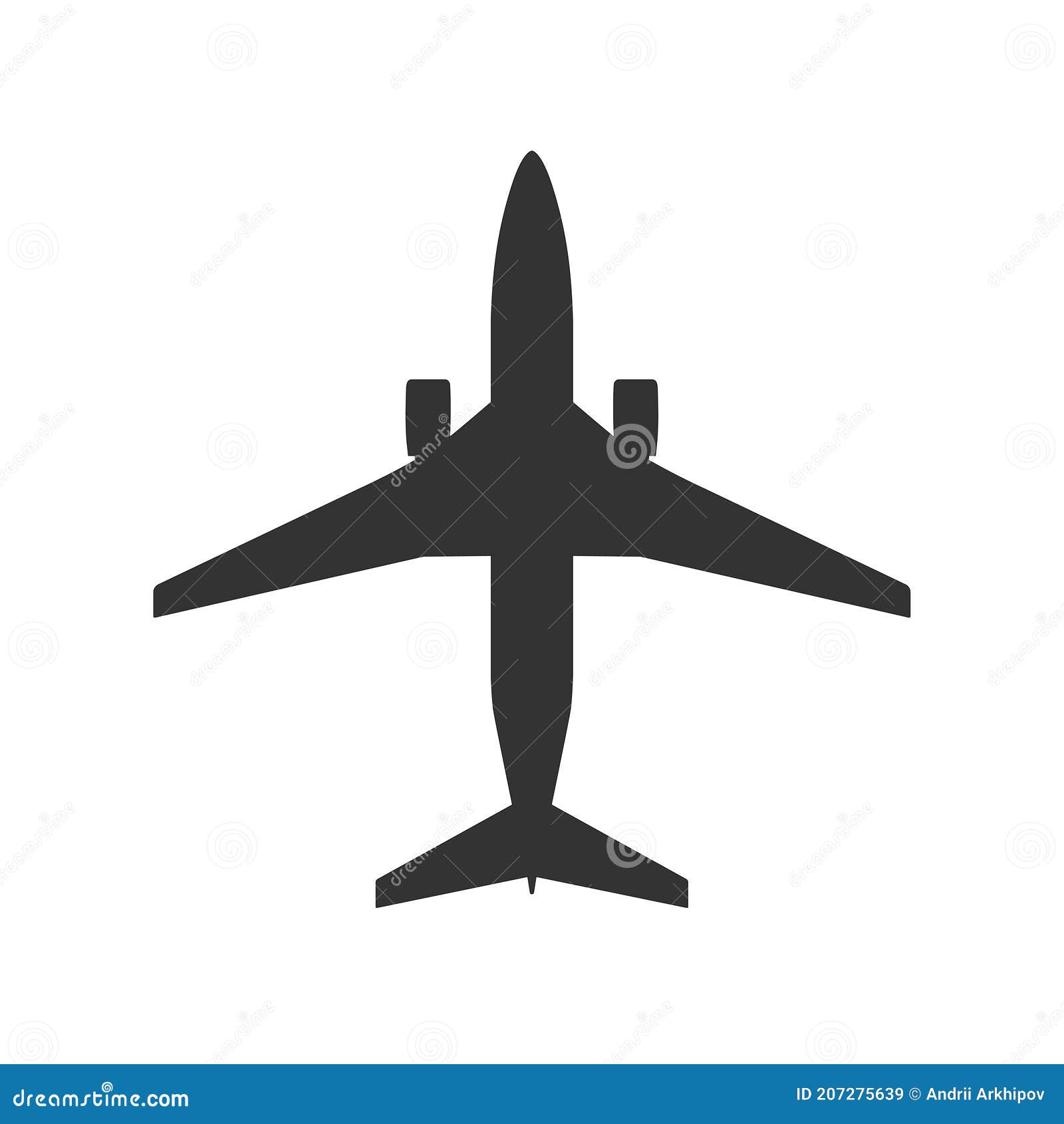 Flat Vector Plane Icon Solid Illustration Sign on White Background ...