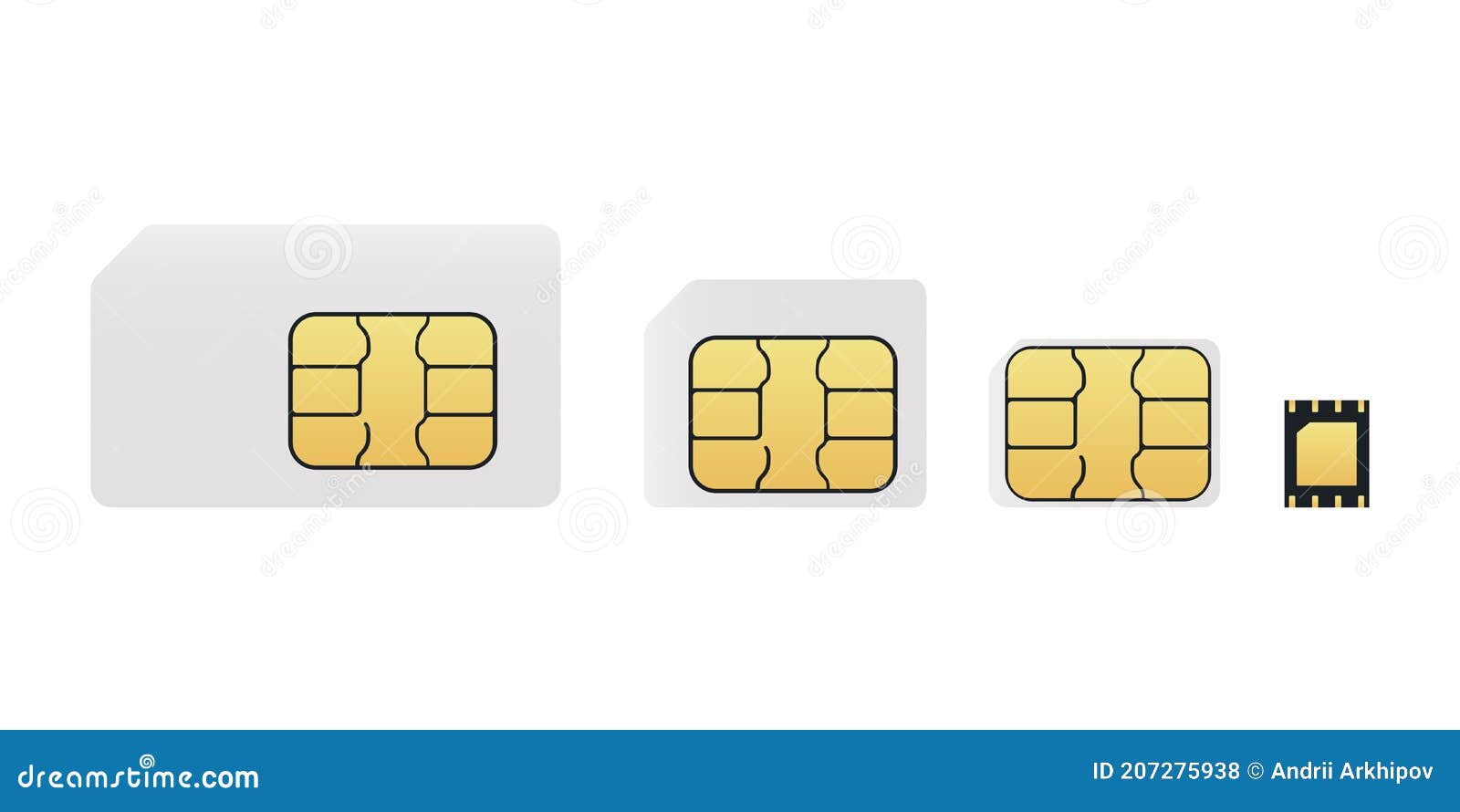 Evolution of SIM Cards. from SIM Card To ESIM Vector Illustration. New ...