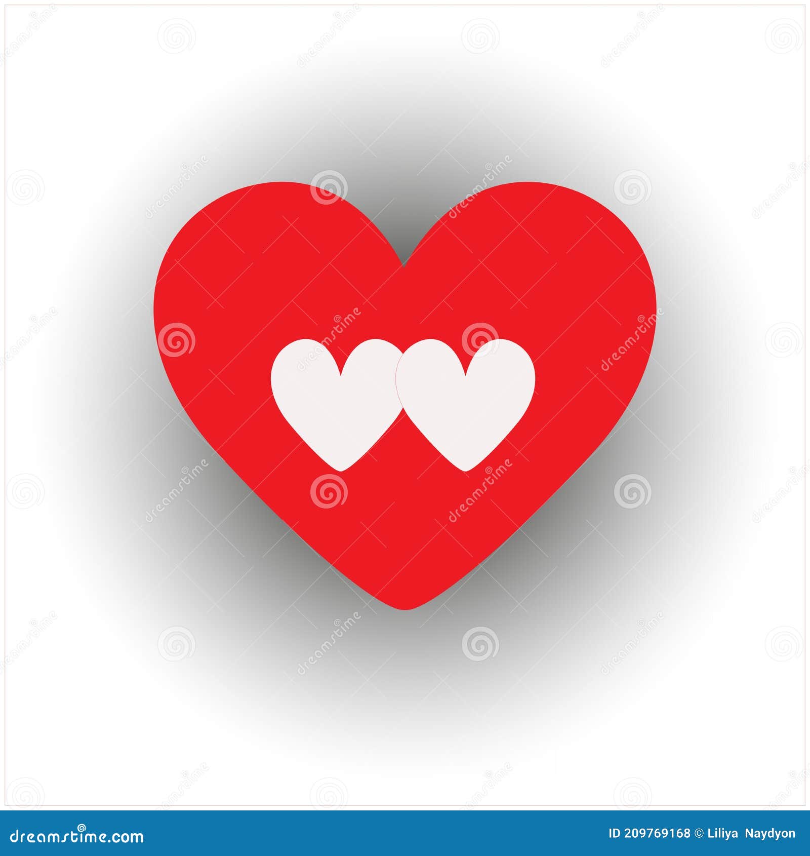 Two Small Hearts in One Big Heart, Happy Valentine`s Day. Stock Vector ...