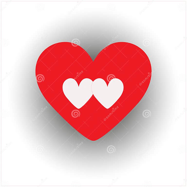 Two Small Hearts in One Big Heart, Happy Valentine`s Day. Stock Vector ...