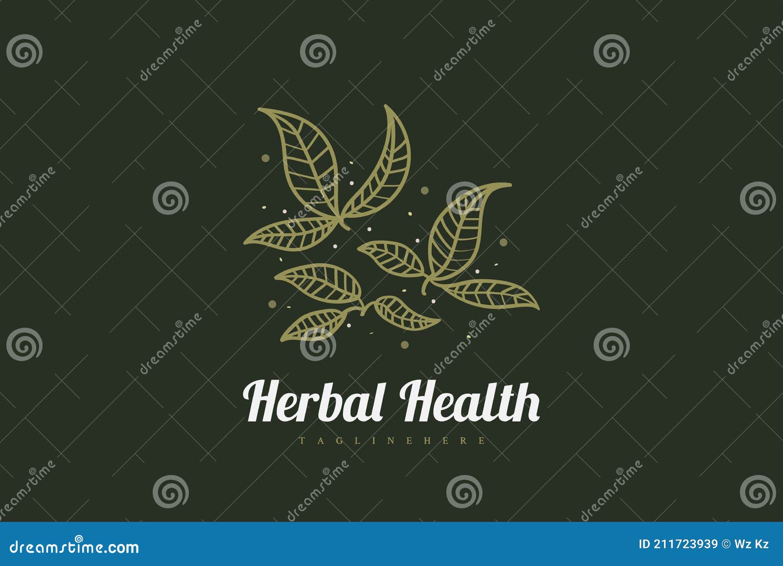 Abstract Foliage Logo with Ornaments in Vintage Style for Medical ...